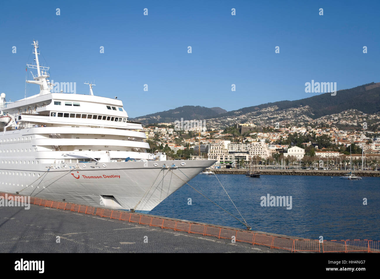 Cruise ship Thomson Destiny in Funchal Harbour, Madeira, Portugal Stock ...