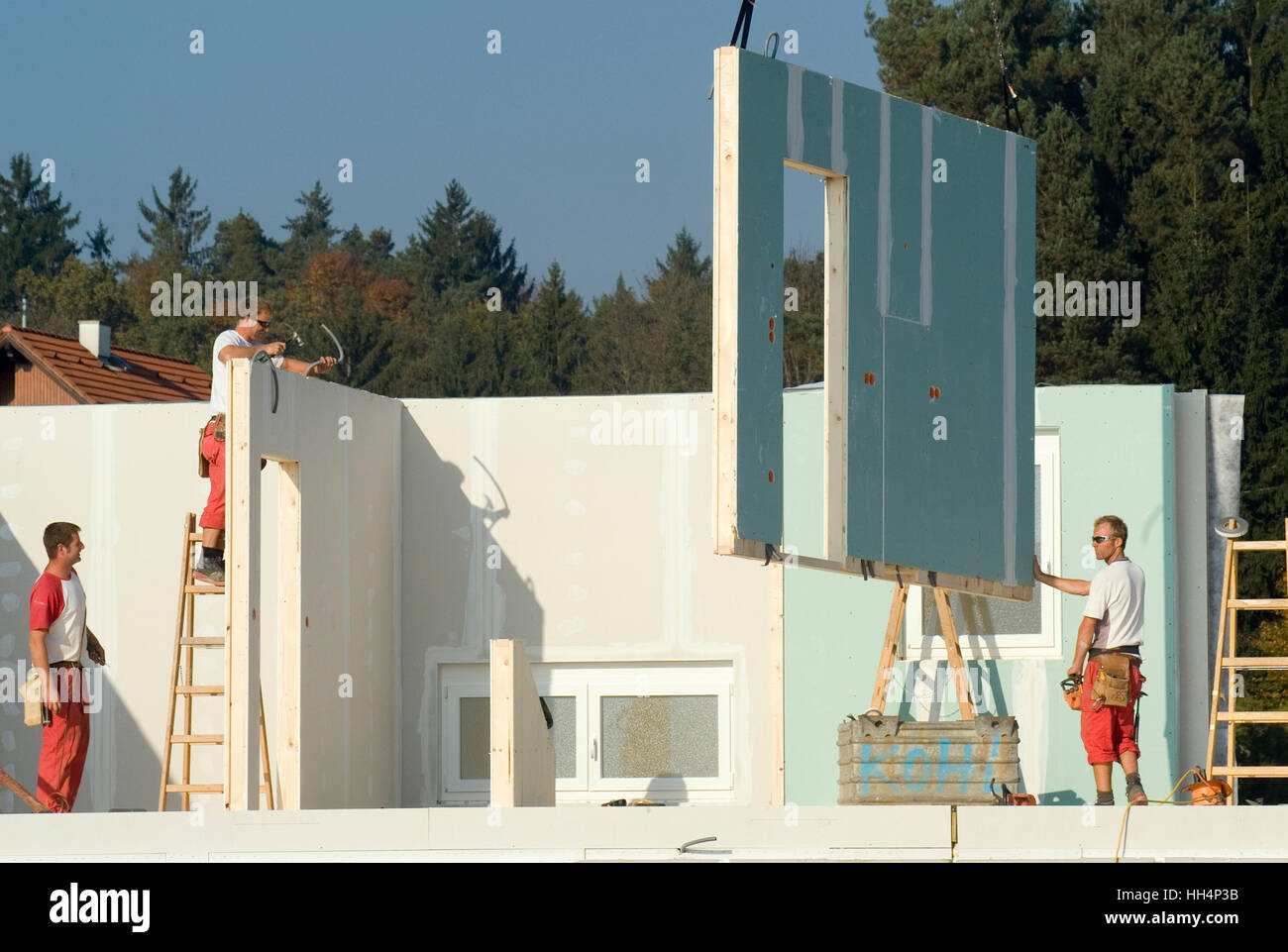Building lot, prefabricated house Stock Photo - Alamy