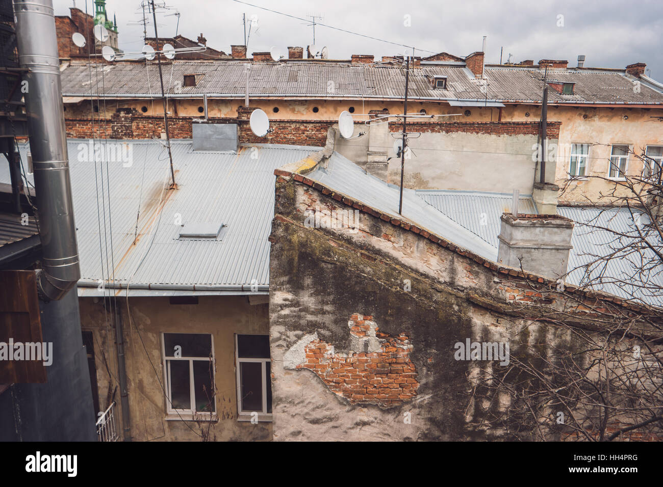 Rooftops of town buildings Stock Photo - Alamy