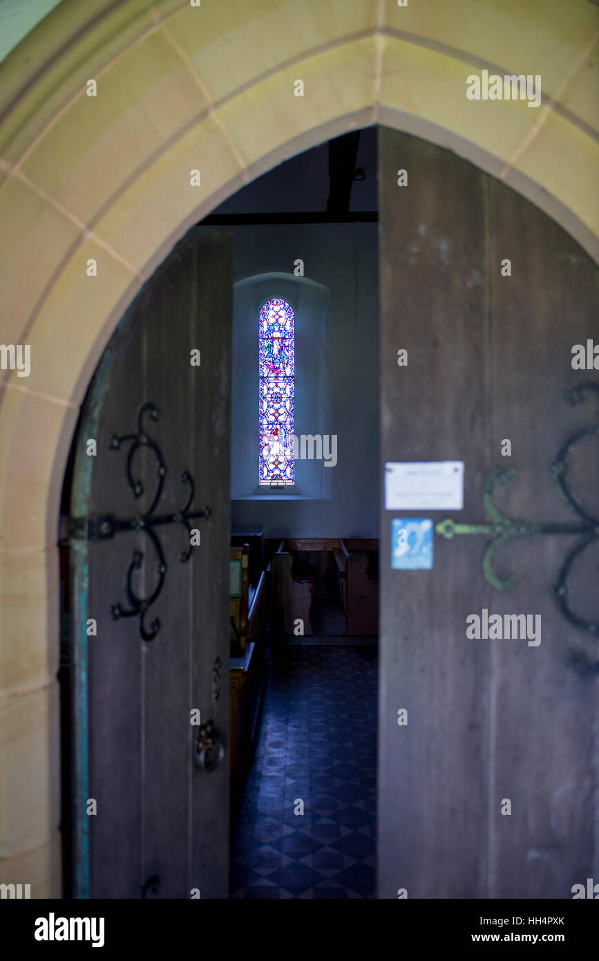 St Peters Church, Rodmell entrance Stock Photo - Alamy