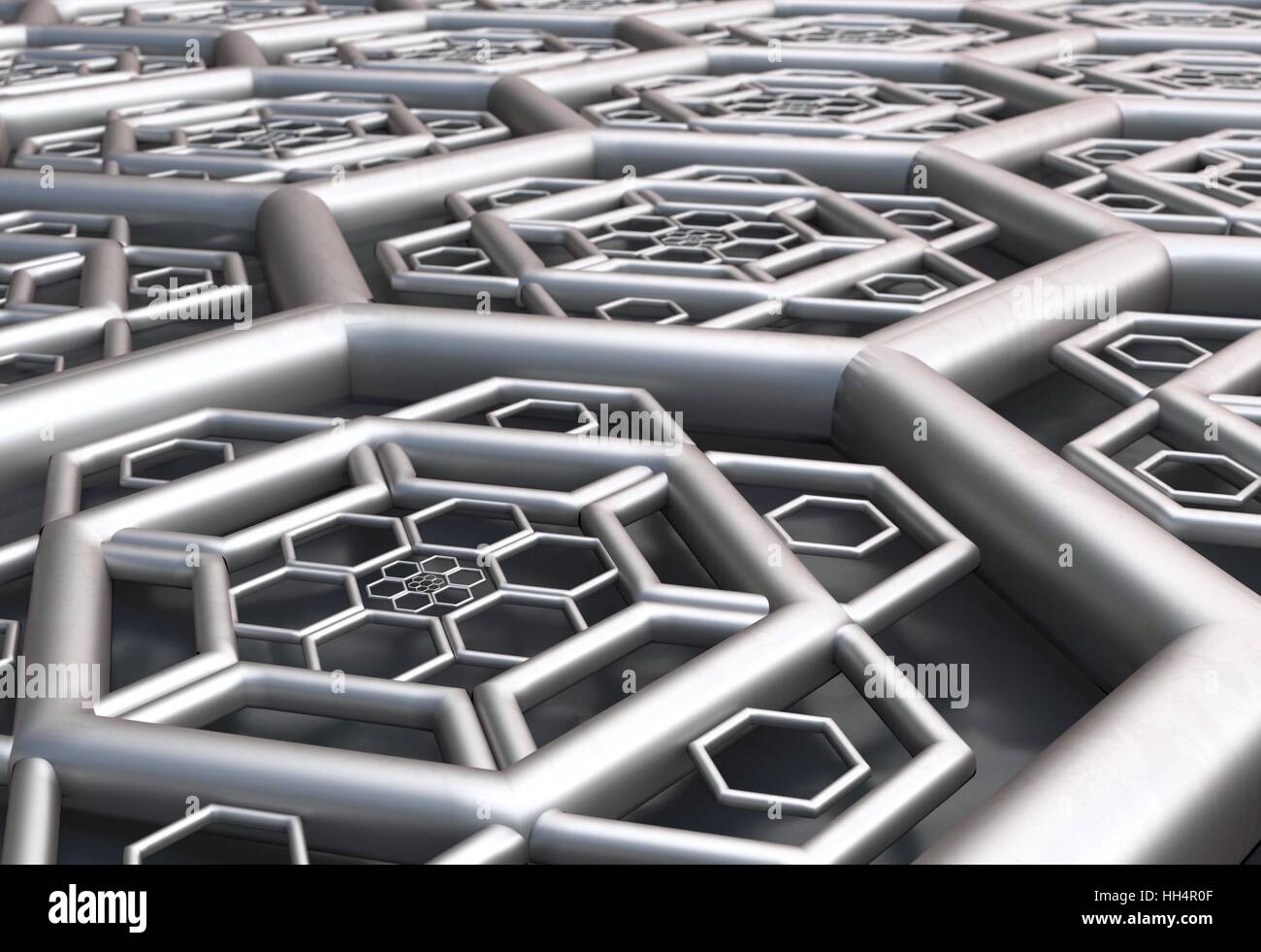 hexagonal abstract background perspective 3d illustration Stock Photo ...