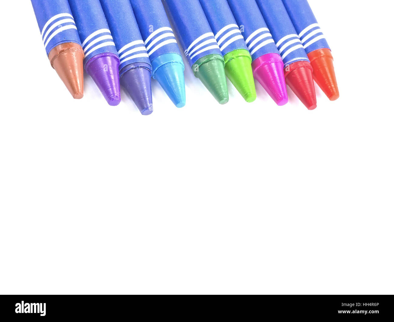 Crayon lying on up Selective focus isolated on white background Stock ...