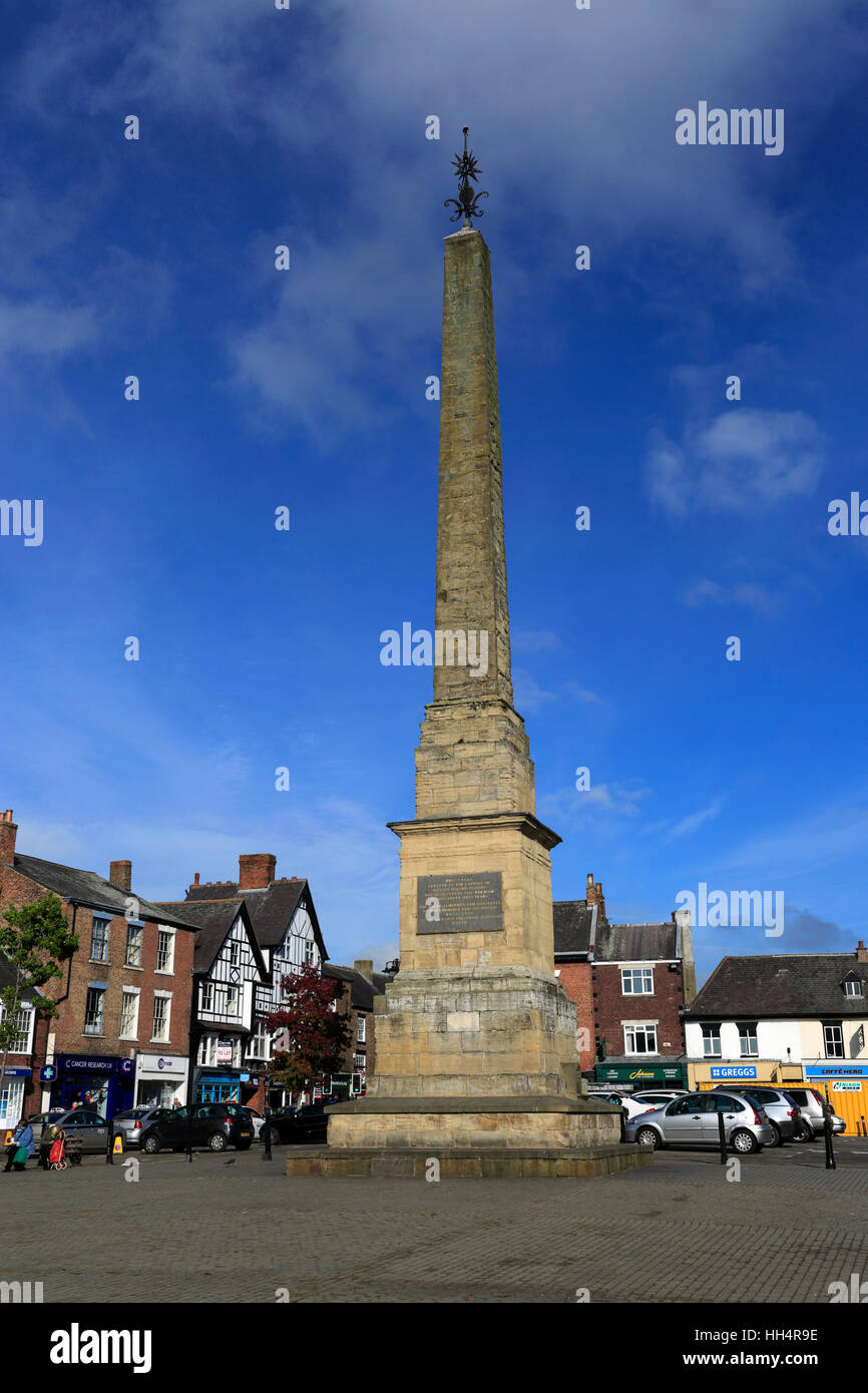 Market Square and Obelisk, Ripon town; North Yorkshire; England; UK ...