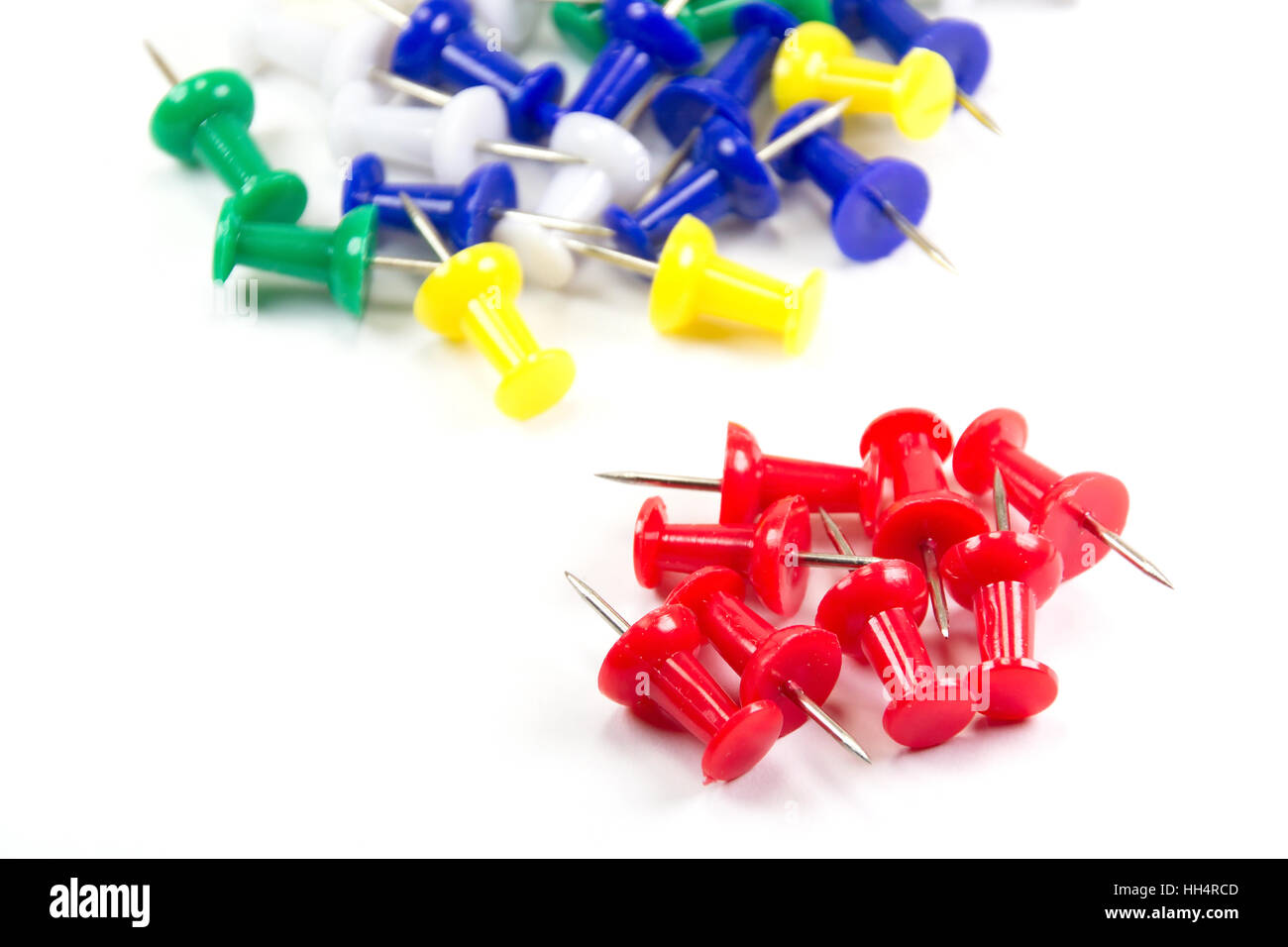 Set of multicolor push pins isolated on white background Stock Photo ...