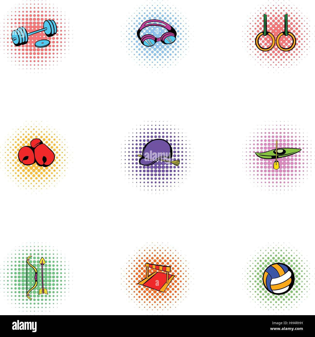 Training icons set, pop-art style Stock Vector Image & Art - Alamy