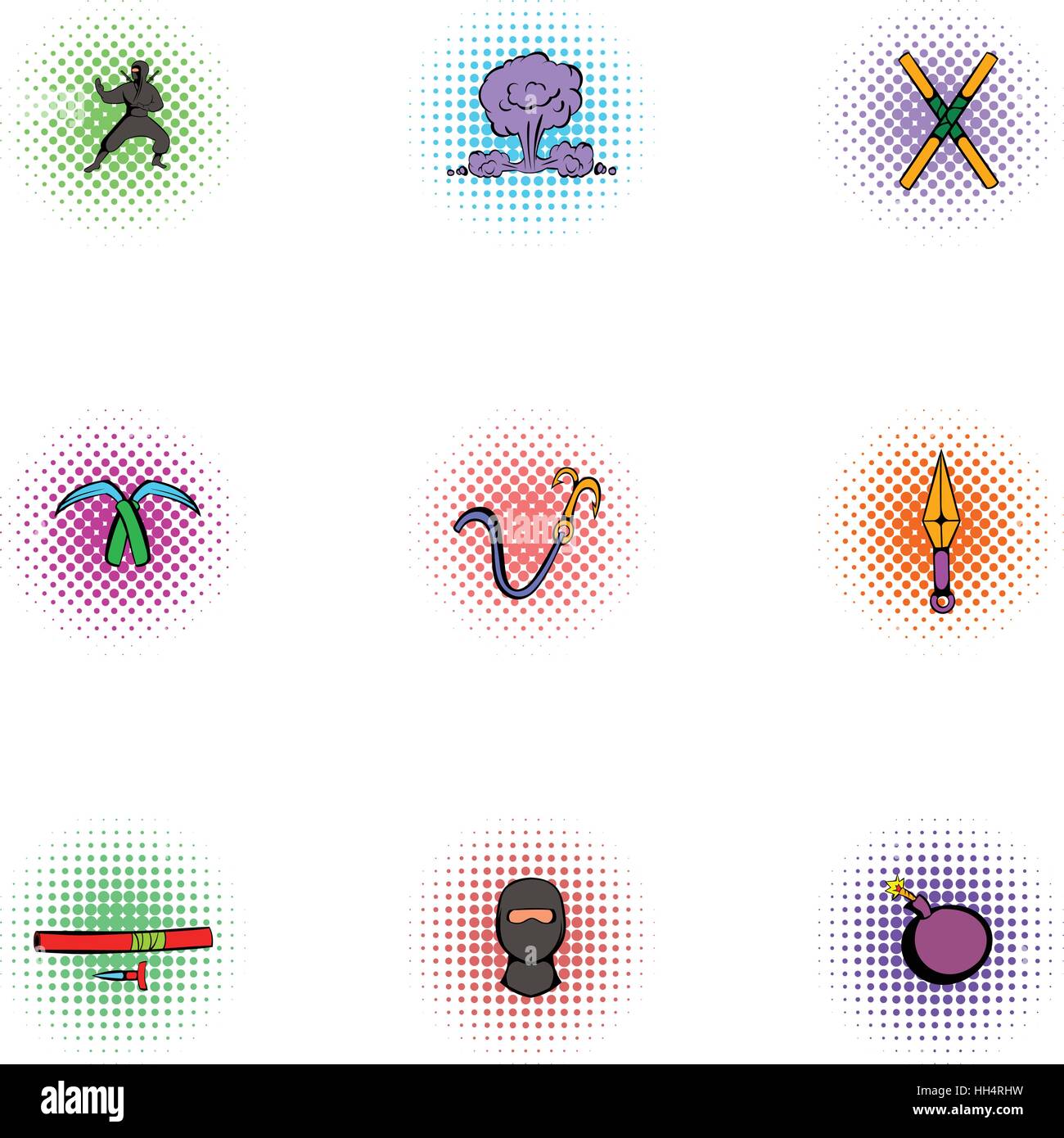 Killer icons set, pop-art style Stock Vector Image & Art - Alamy