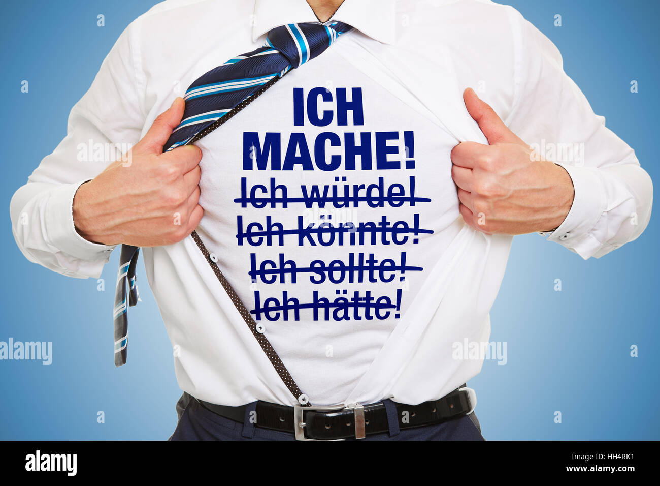 Motivation for success in business with german slogan "Ich mache, ich ...