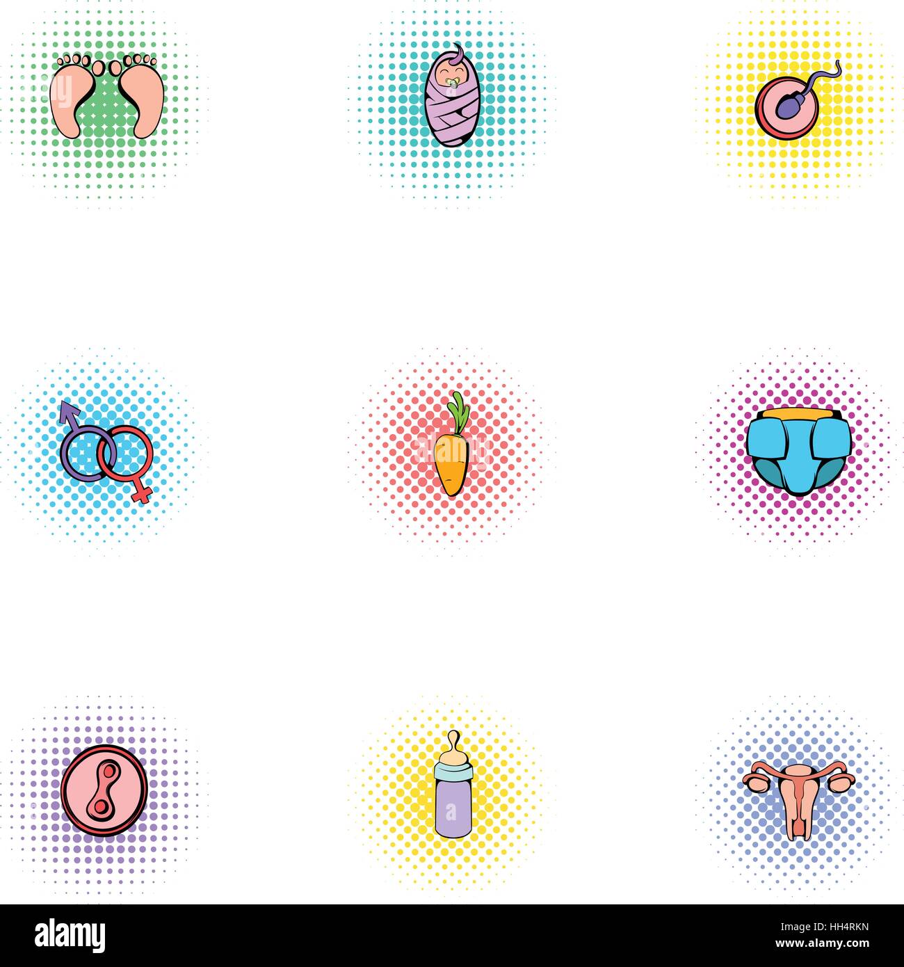 Expectant mother icons set, pop-art style Stock Vector Image & Art - Alamy