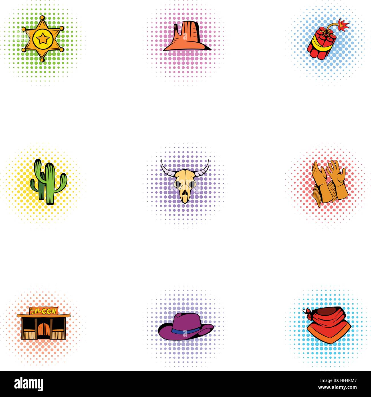 Wild West icons set, pop-art style Stock Vector Image & Art - Alamy