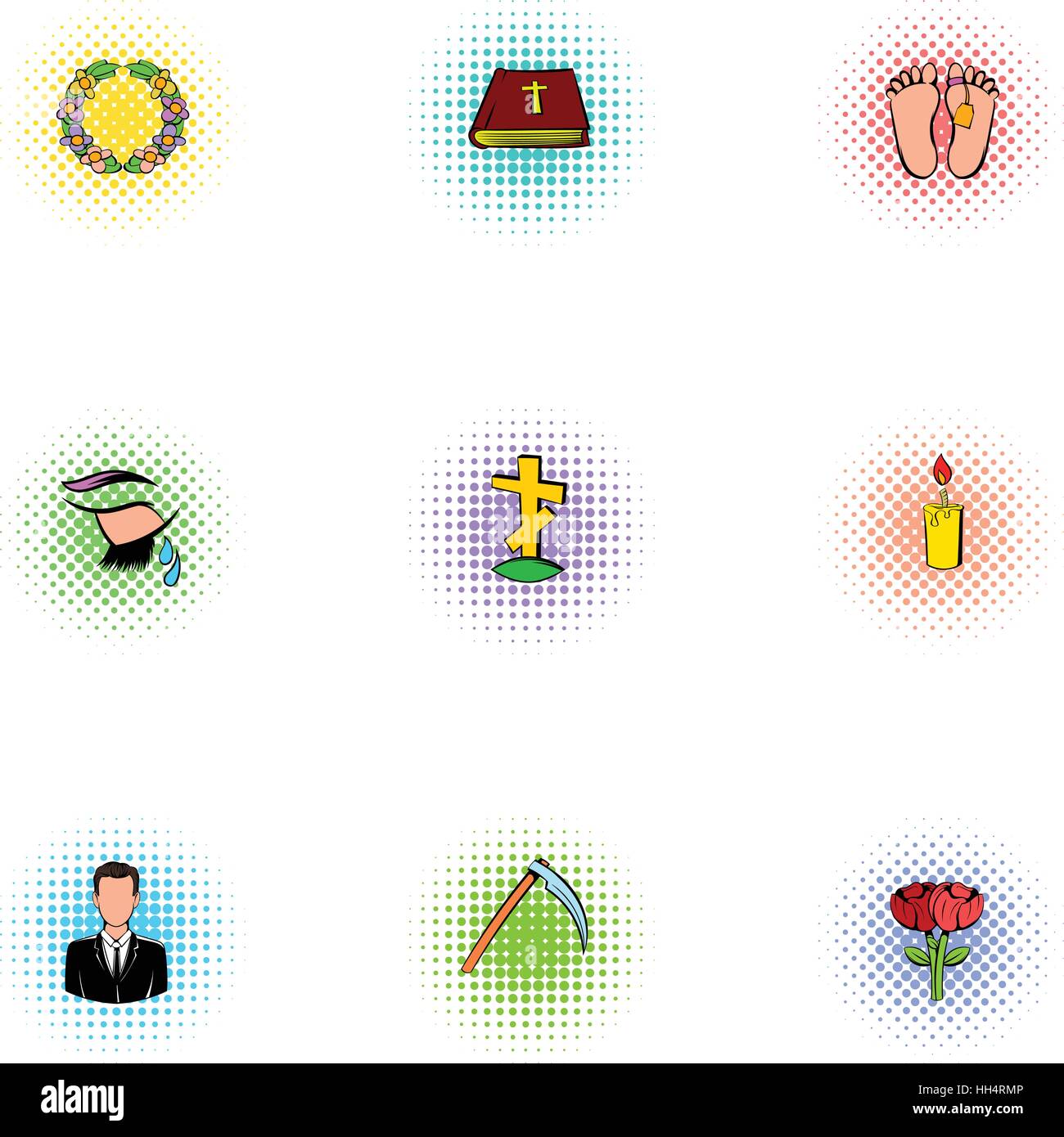 Funeral icons set, pop-art style Stock Vector Image & Art - Alamy Funeral icons set, pop-art style Stock Vector Image & Art - Alamy