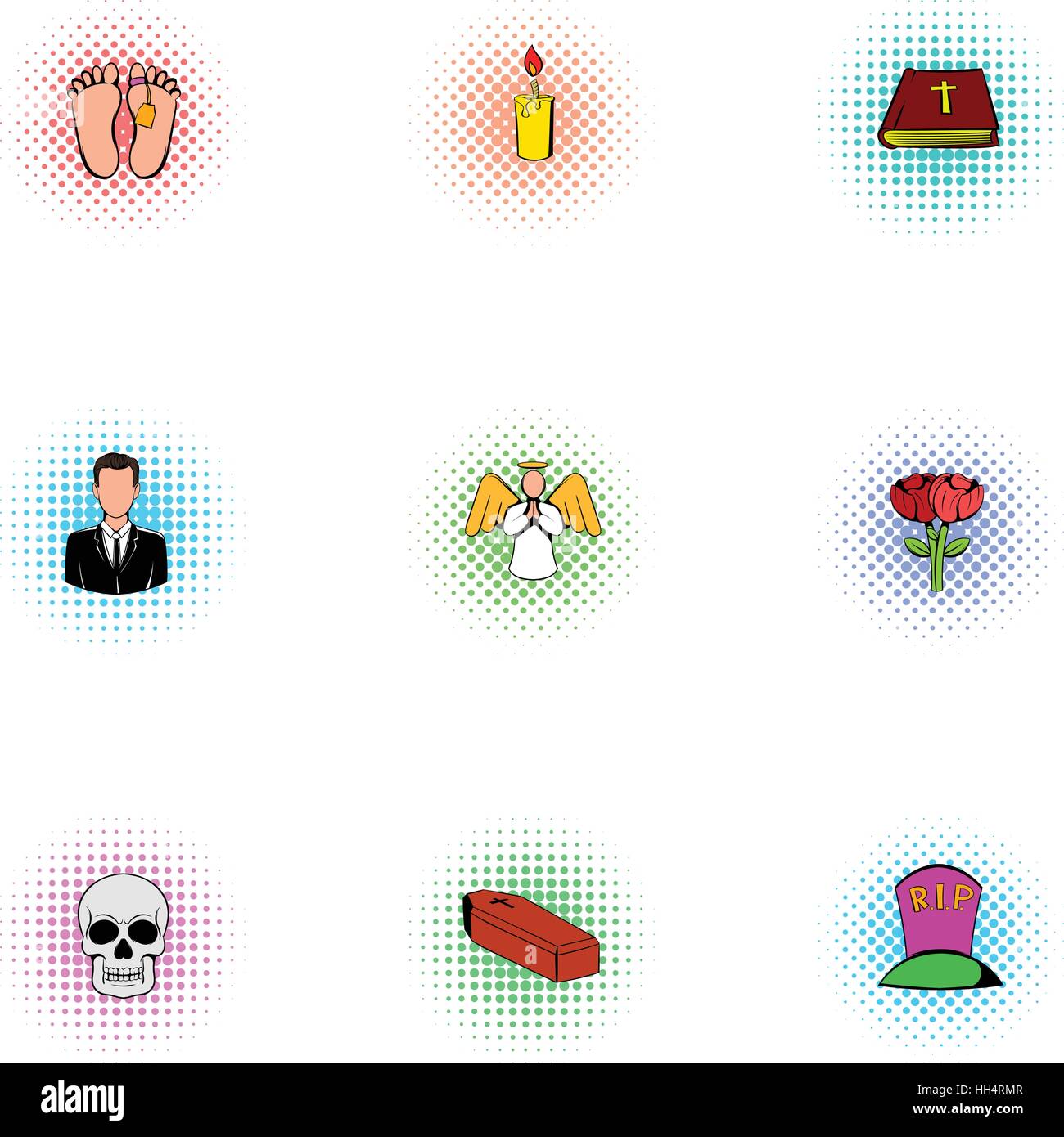 Burial icons set, pop-art style Stock Vector Image & Art - Alamy Burial icons set, pop-art style Stock Vector Image & Art - Alamy