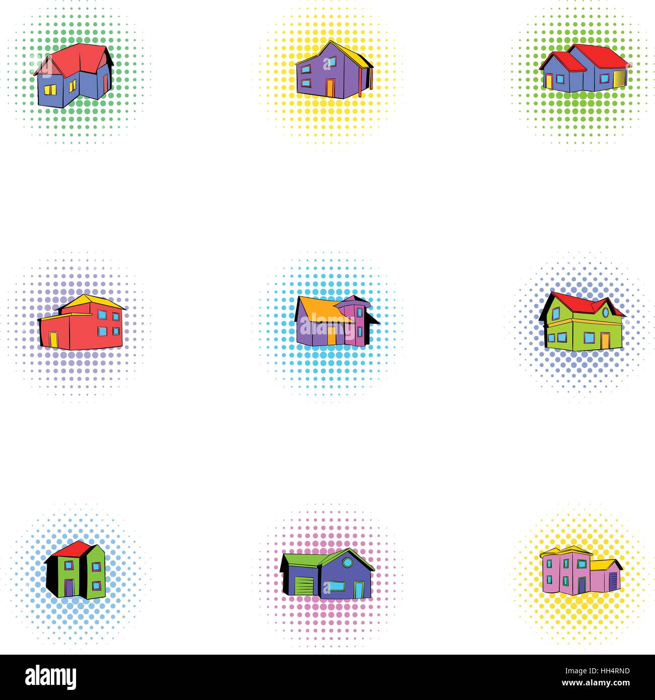 Structure icons set, pop-art style Stock Vector Image & Art - Alamy