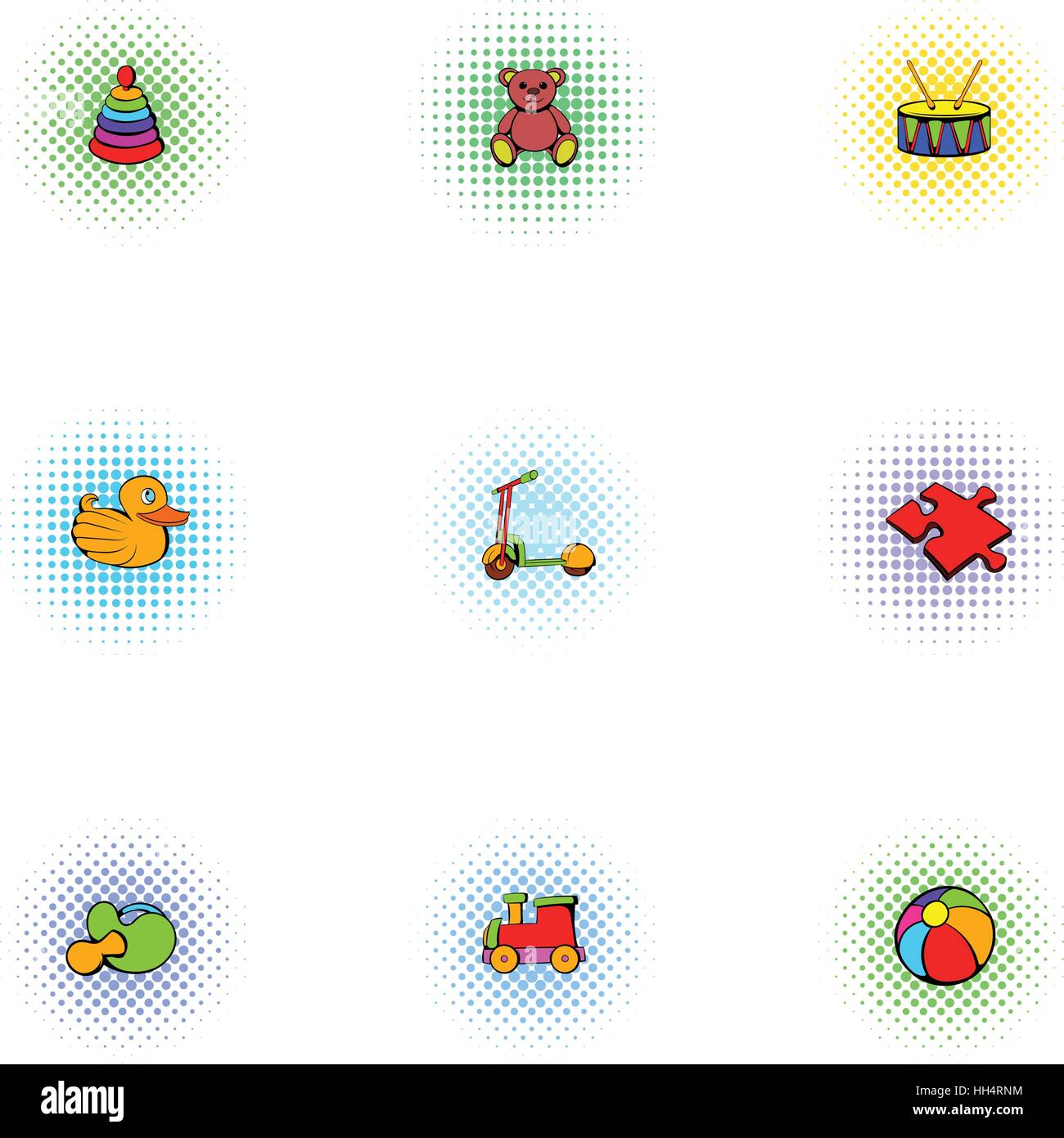 Kids fun icons set, pop-art style Stock Vector Image & Art - Alamy