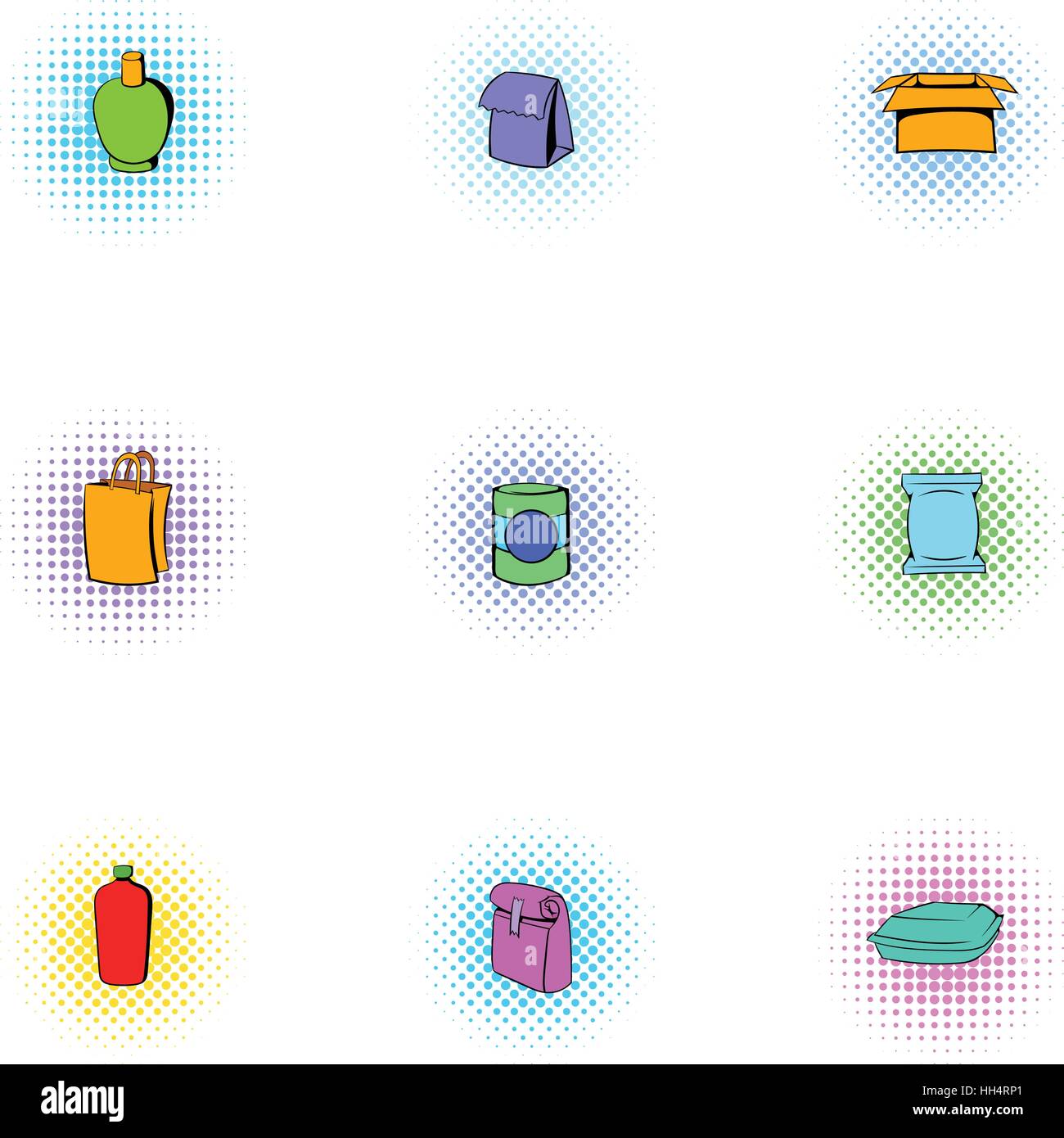 Package icons set, pop-art style Stock Vector Image & Art - Alamy