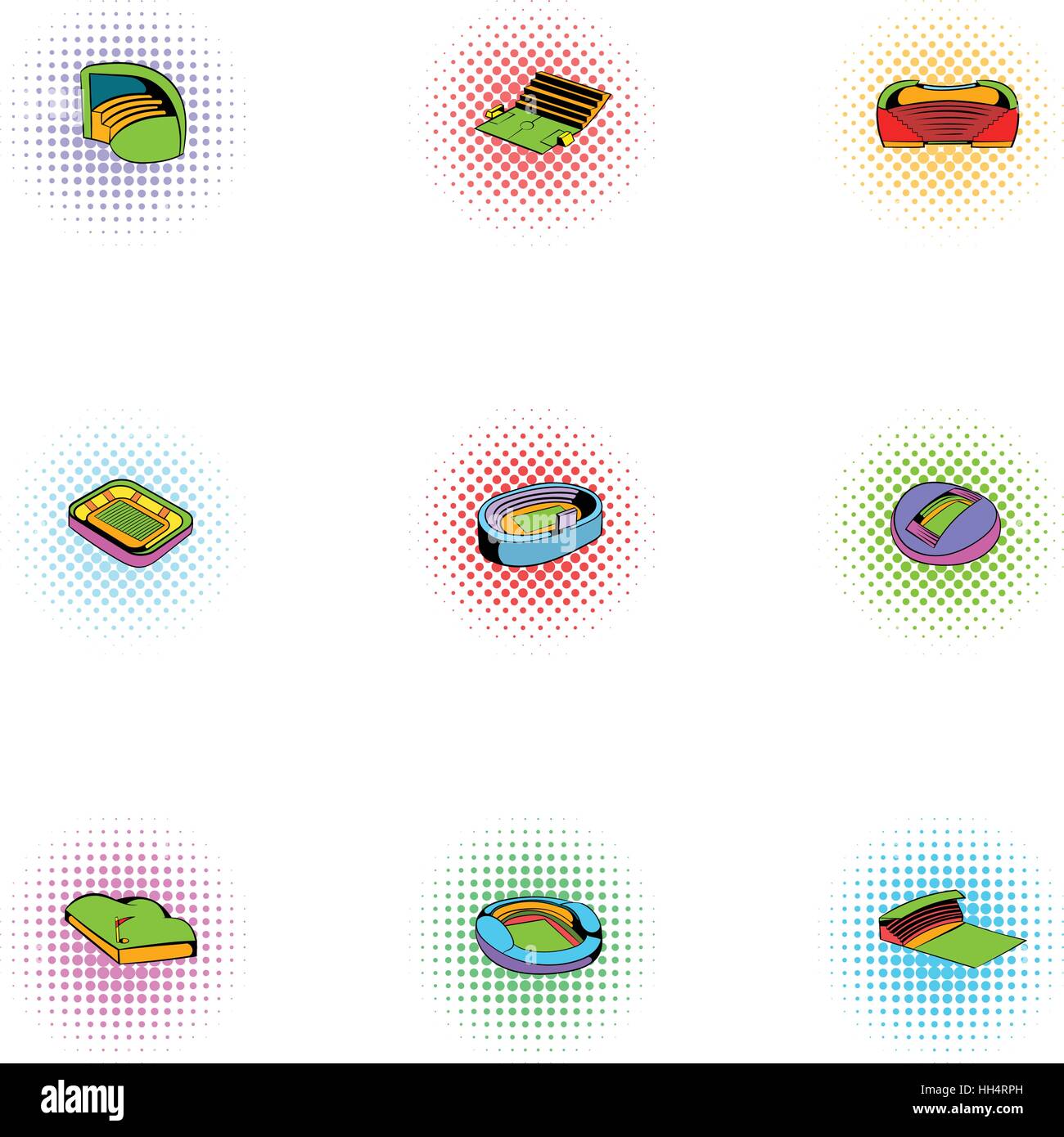 Sport construction icons set, pop-art style Stock Vector Image & Art ...