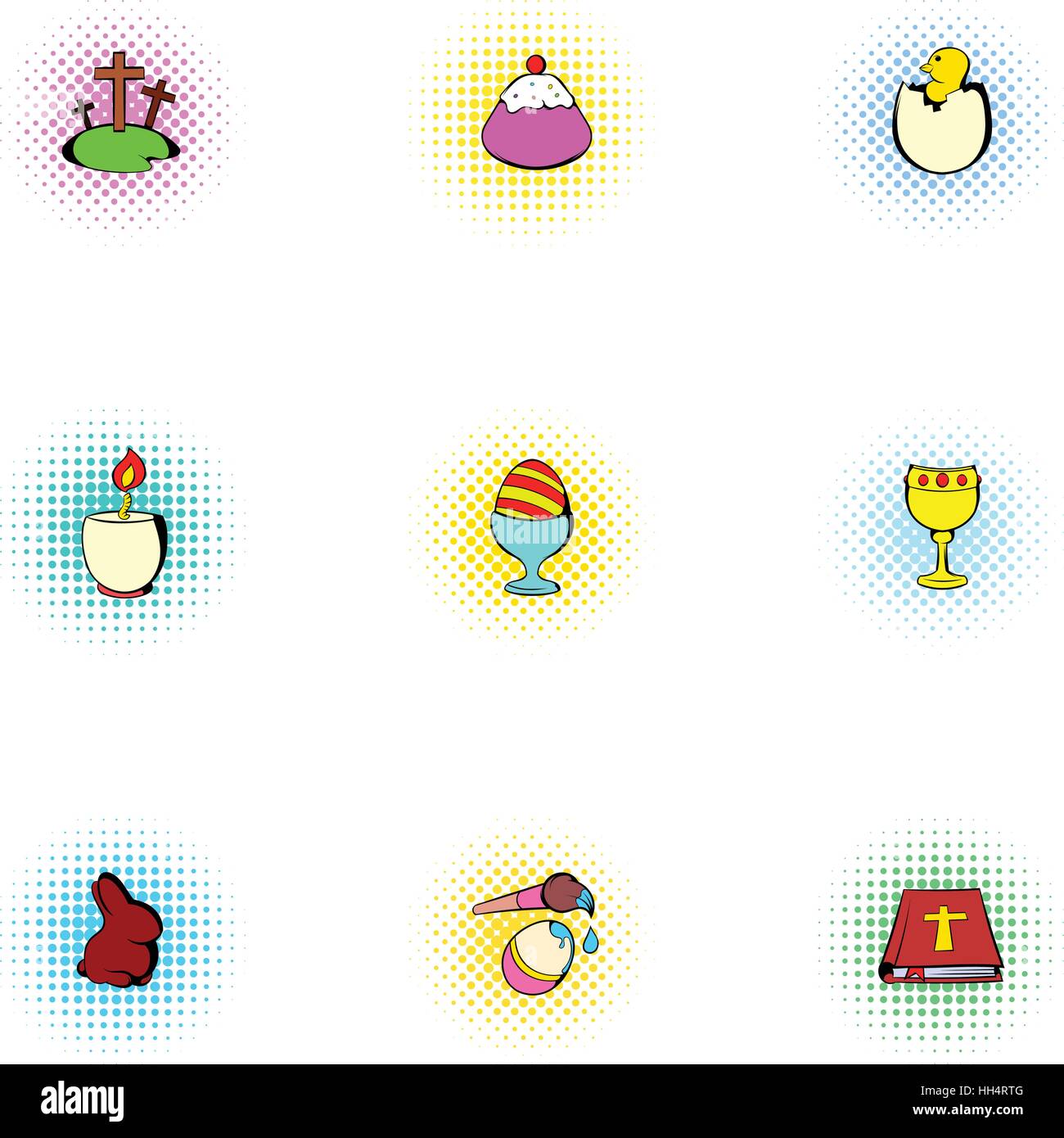 Holiday Easter icons set, pop-art style Stock Vector Image & Art - Alamy