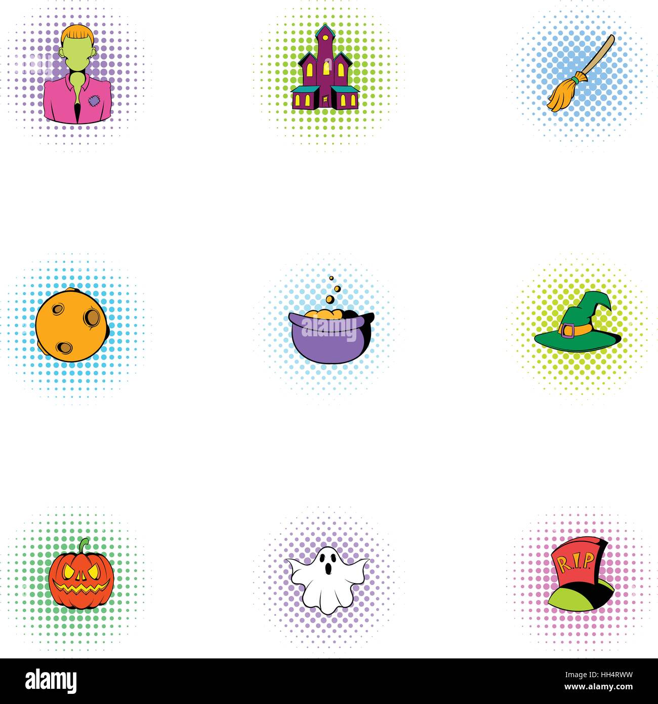 All saints day icons set, pop-art style Stock Vector Image & Art - Alamy