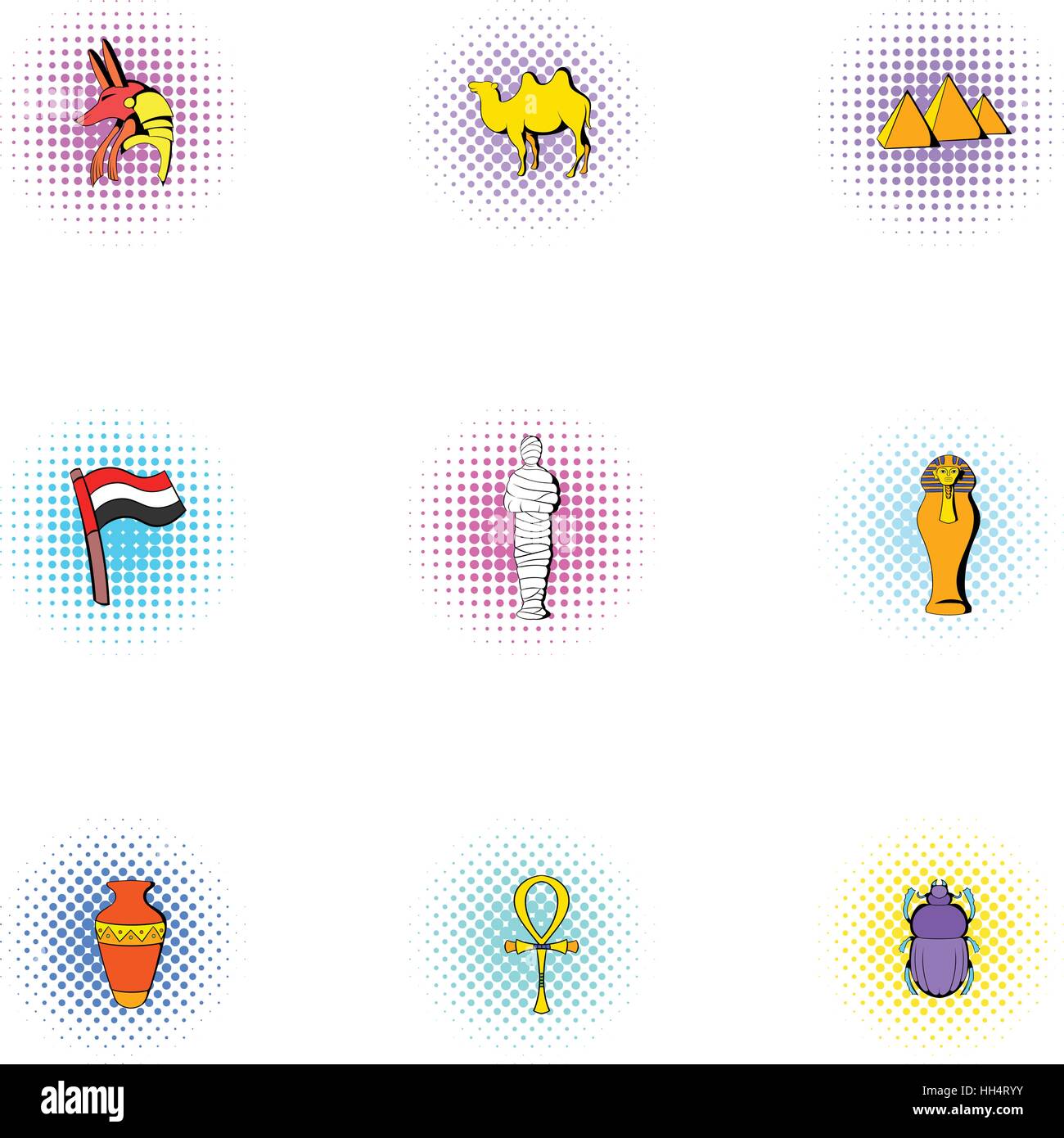 Egypt icons set, pop-art style Stock Vector Image & Art - Alamy