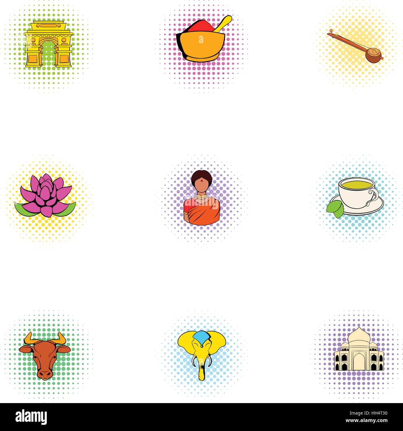 India Republic icons set, pop-art style Stock Vector Image & Art - Alamy