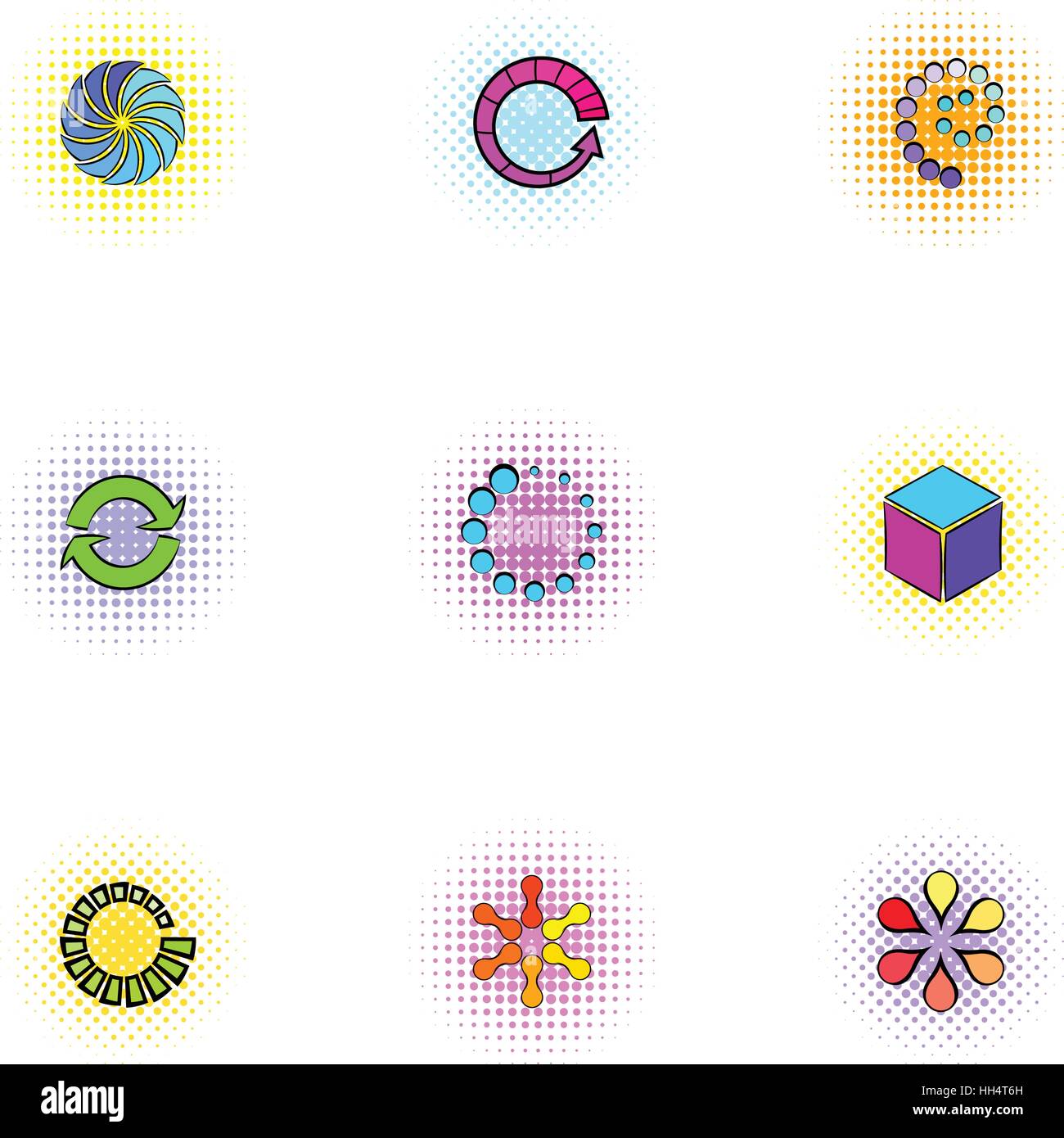 Download icons set, pop-art style Stock Vector Image & Art - Alamy