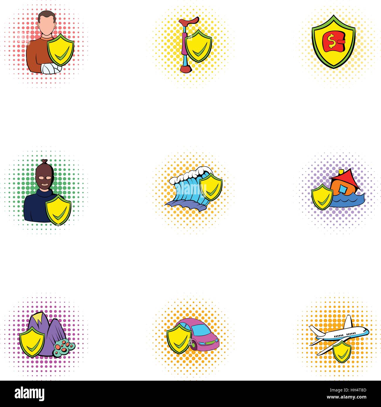 Incident icons set, pop-art style Stock Vector Image & Art - Alamy