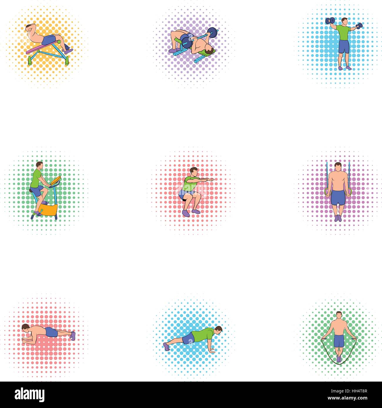 Sport icons set, pop-art style Stock Vector Image & Art - Alamy