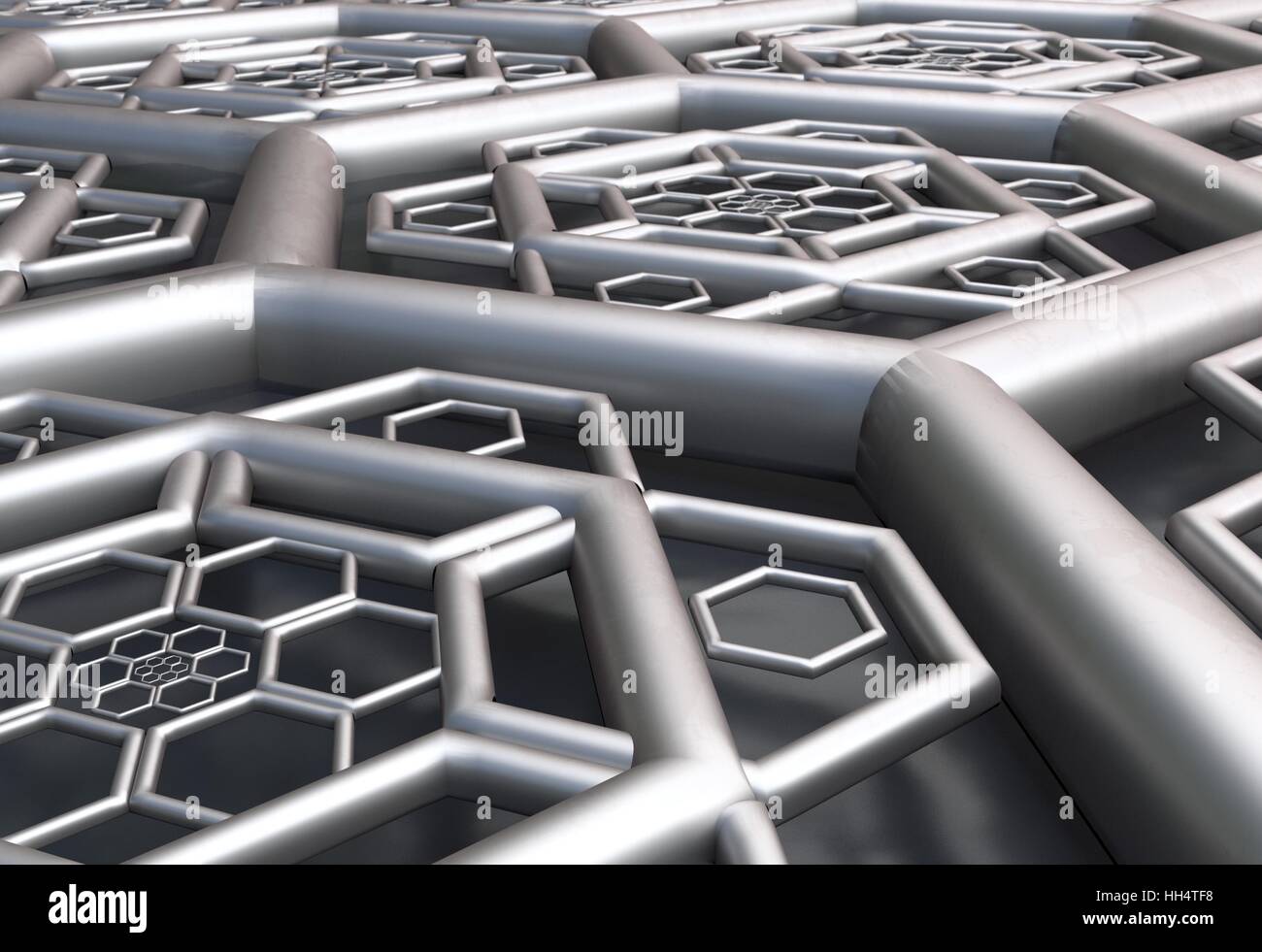 hexagonal abstract background perspective 3d illustration Stock Photo ...