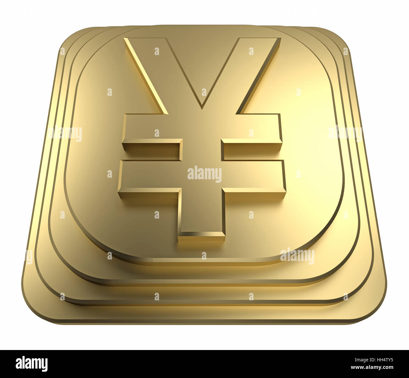 gold yen symbol on a pedestal. 3d rendering Stock Photo - Alamy