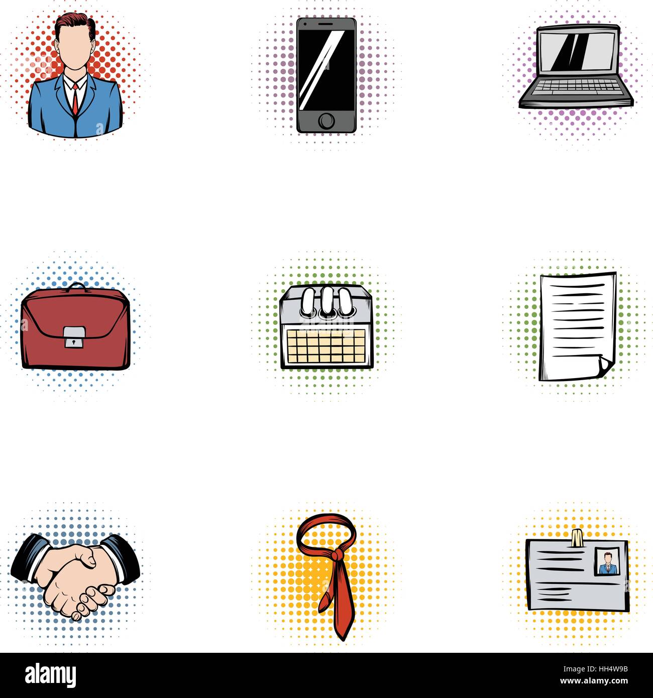 Business icons set, pop-art style Stock Vector Image & Art - Alamy