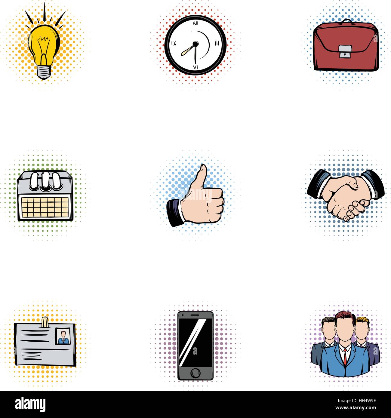 Corporation icons set, pop-art style Stock Vector Image & Art - Alamy