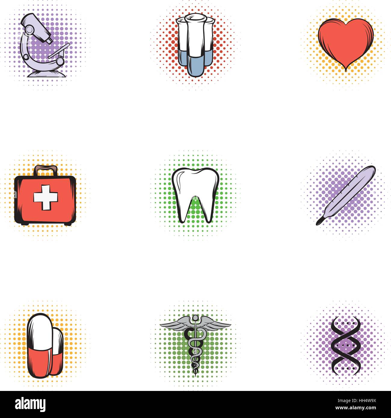Healing icons set, pop-art style Stock Vector Image & Art - Alamy