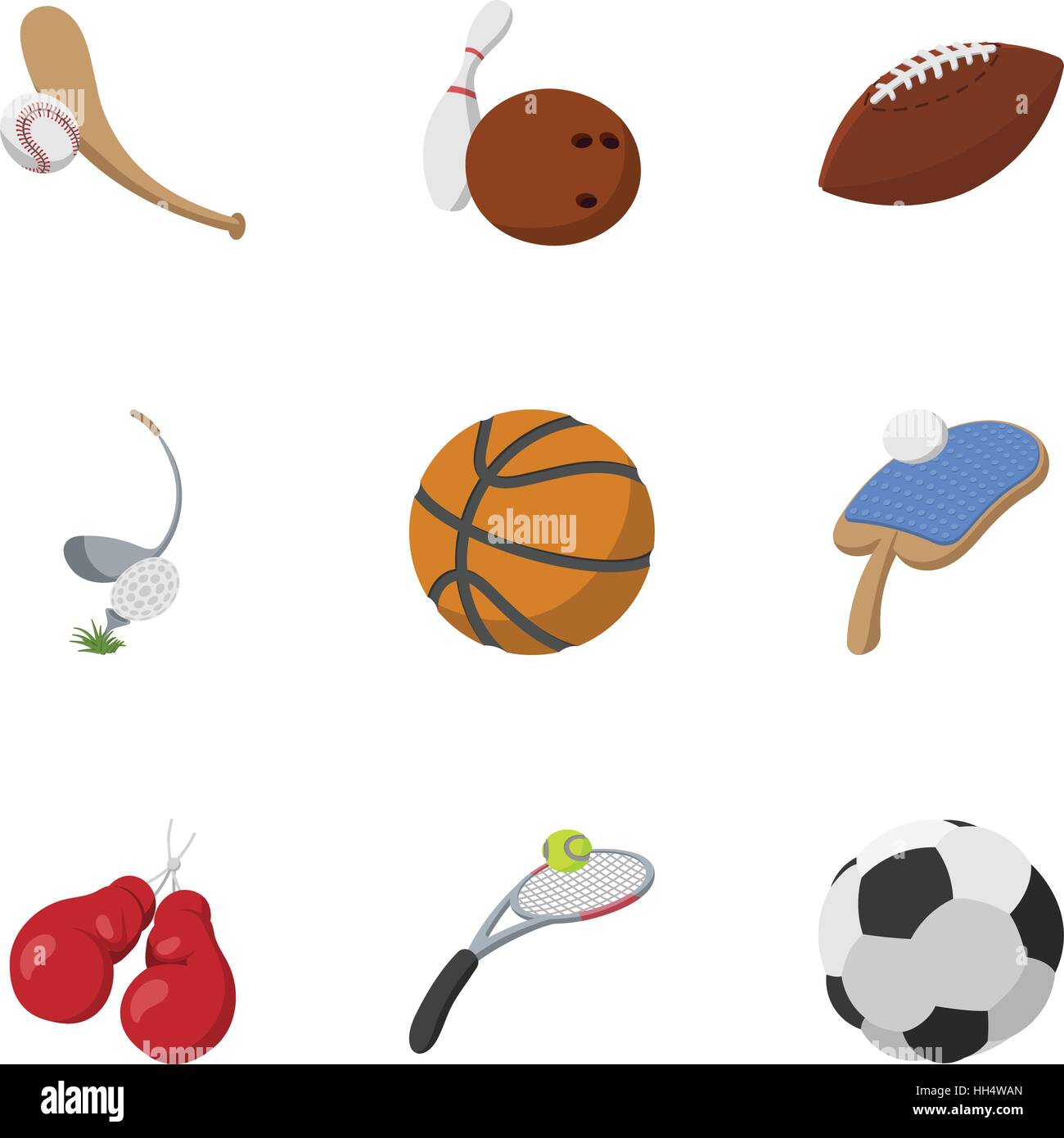 Sports stuff icons set, cartoon style Stock Vector Image & Art - Alamy