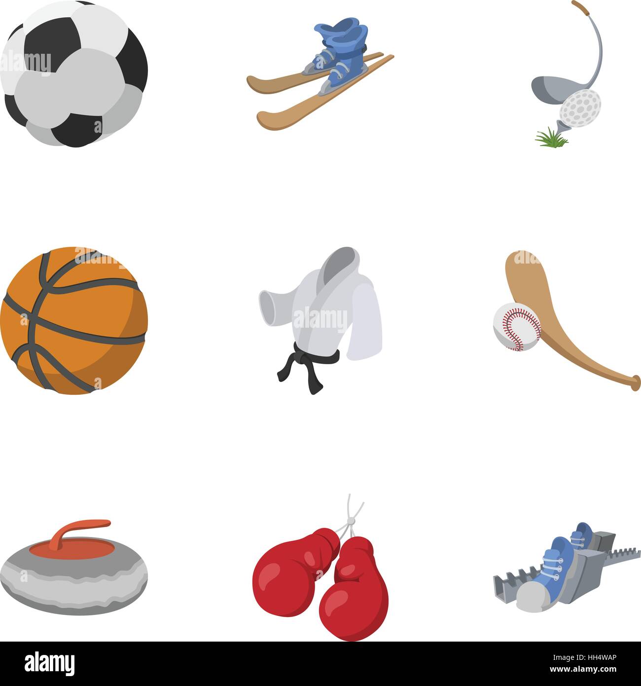 Accessories for training icons set, cartoon style Stock Vector Image ...