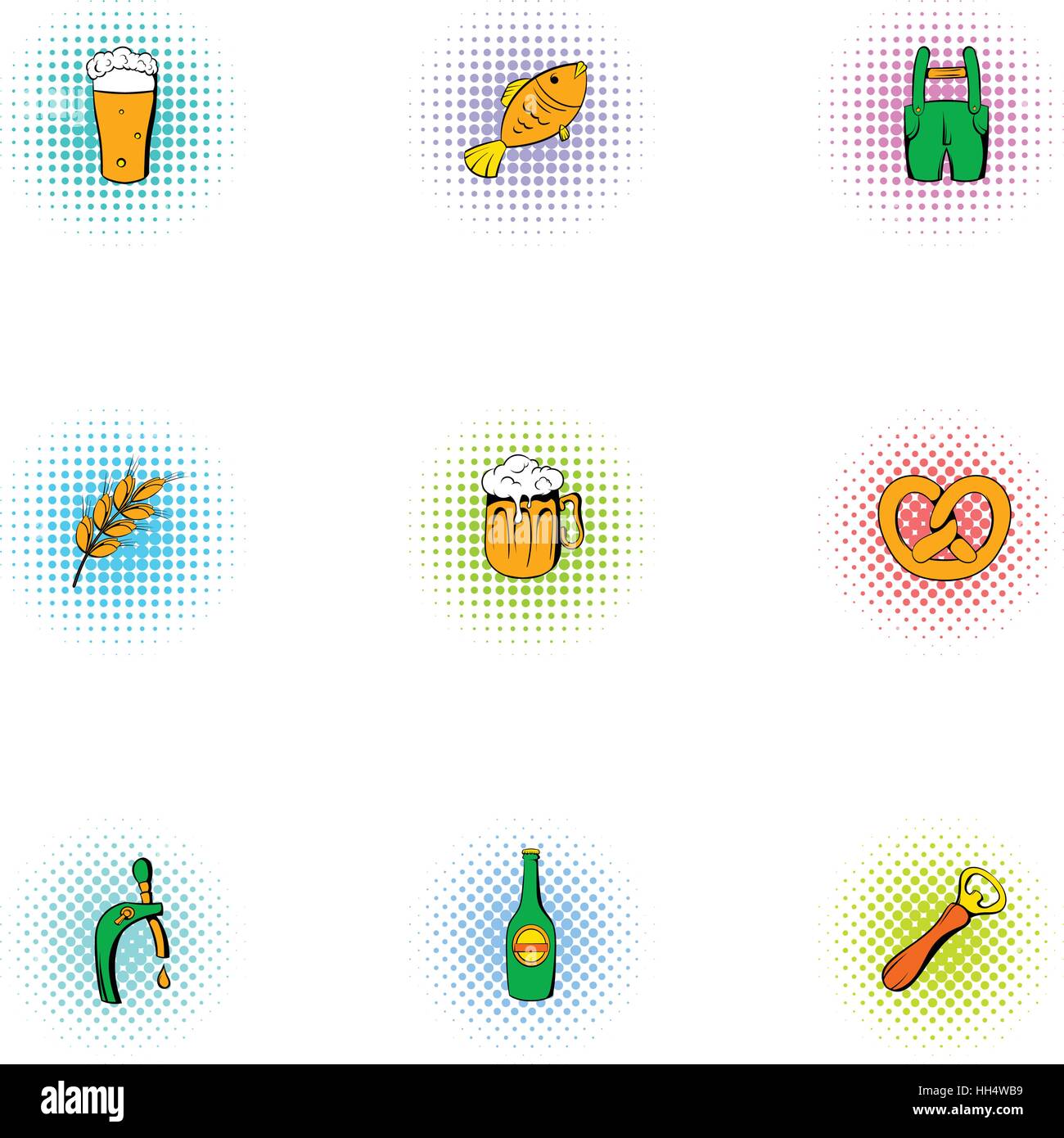 Beer icons set, pop-art style Stock Vector Image & Art - Alamy