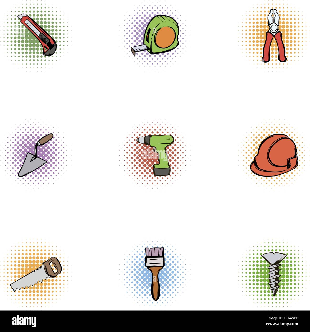 Tools icons set, pop-art style Stock Vector Image & Art - Alamy