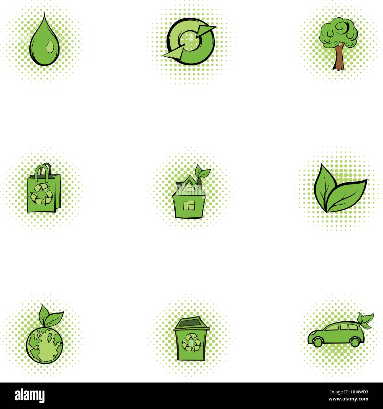Ecology icons set, pop-art style Stock Vector Image & Art - Alamy