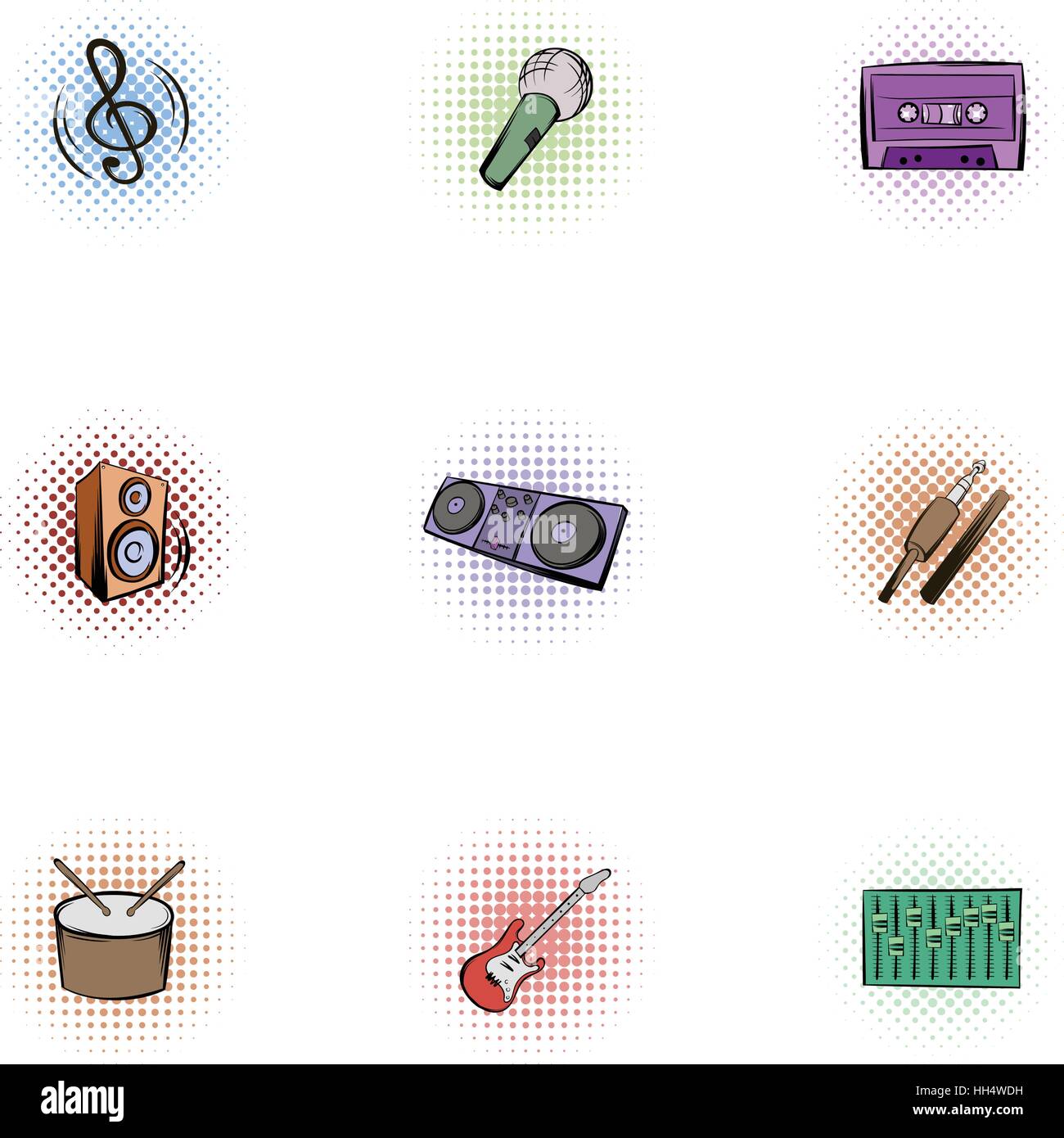 Musical tools icons set, pop-art style Stock Vector Image & Art - Alamy