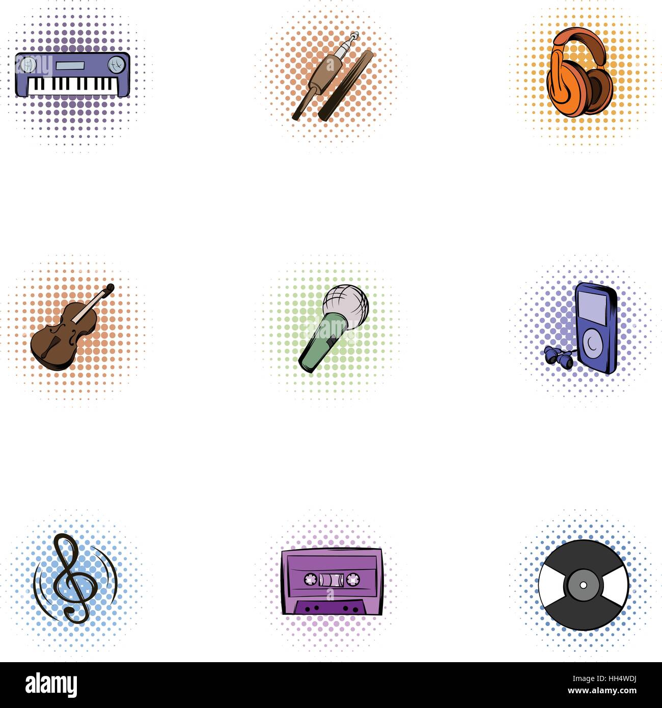 Musical device icons set, pop-art style Stock Vector Image & Art - Alamy