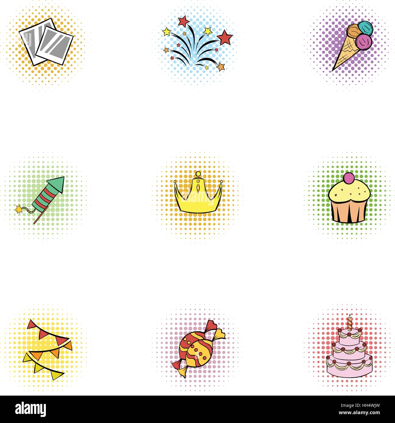 Children party icons set, pop-art style Stock Vector Image & Art - Alamy