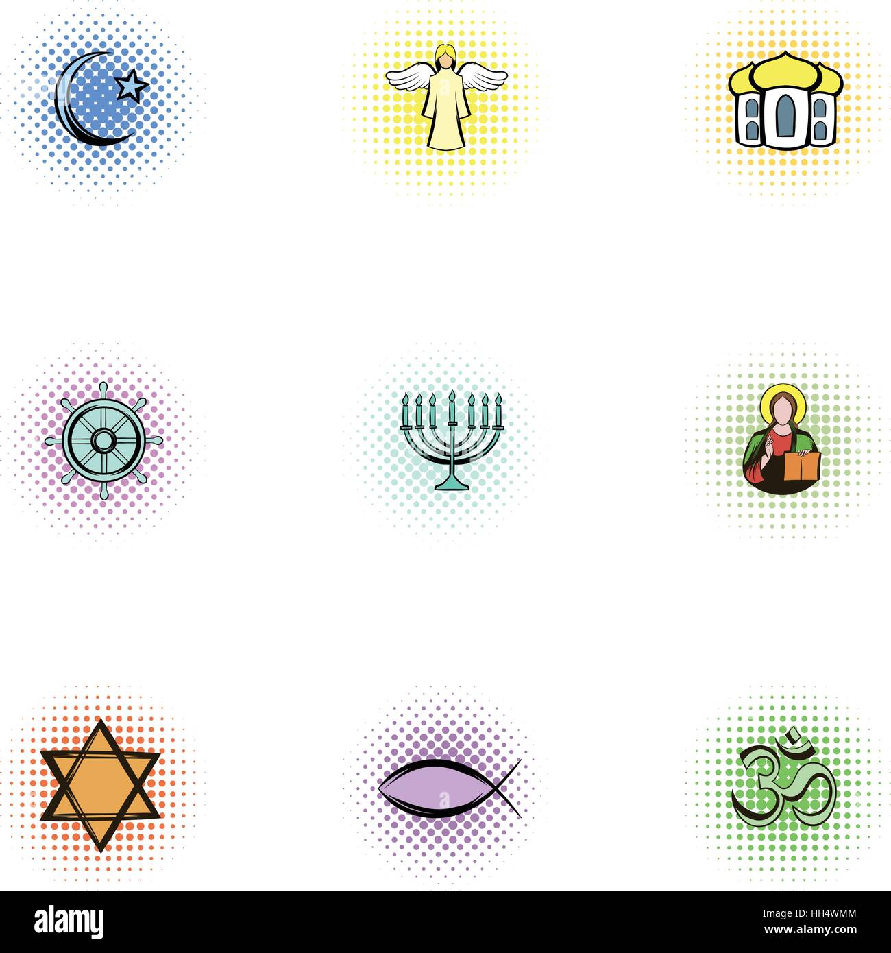 Faith icons set, pop-art style Stock Vector Image & Art - Alamy
