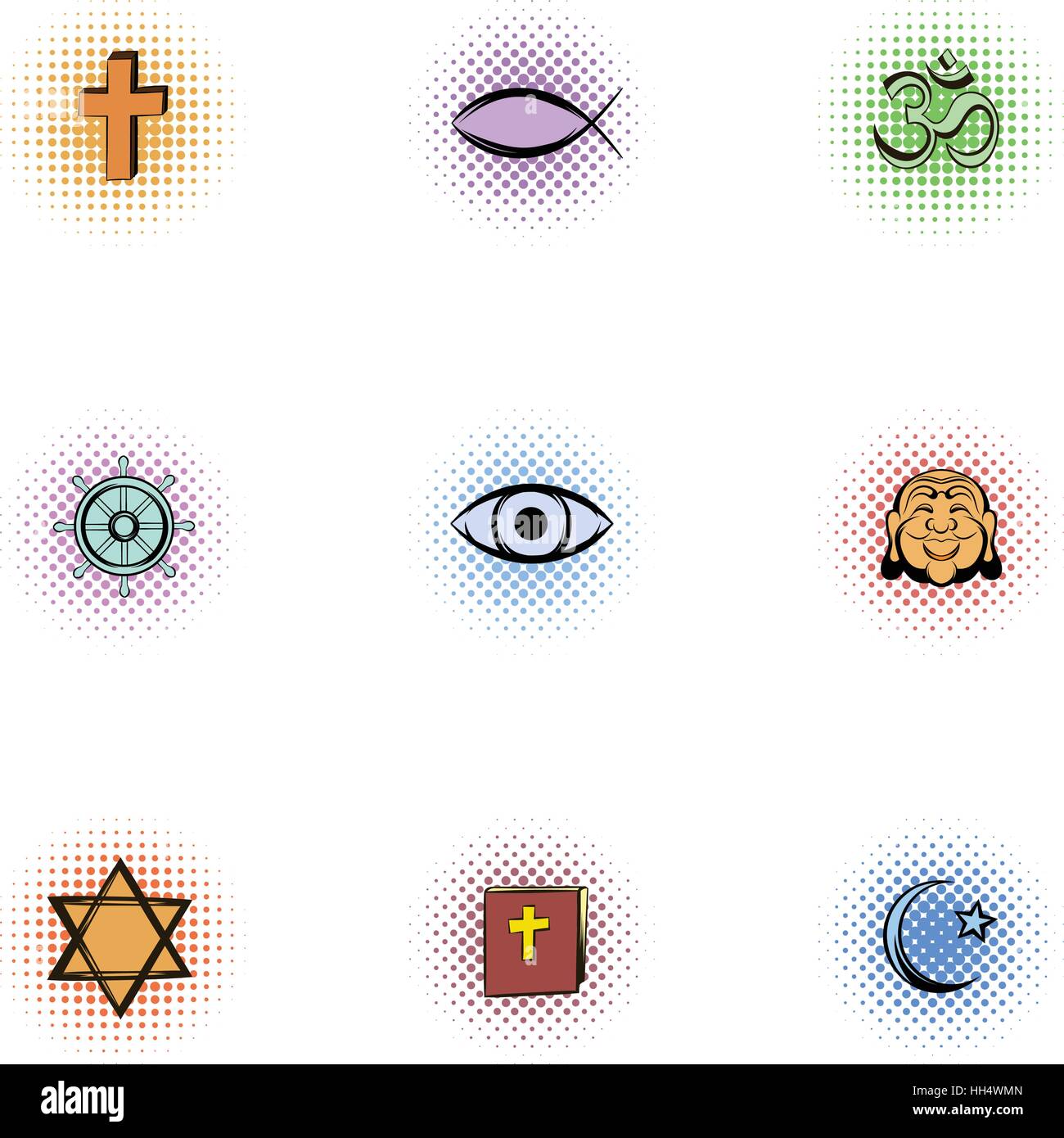 Beliefs icons set, pop-art style Stock Vector Image & Art - Alamy