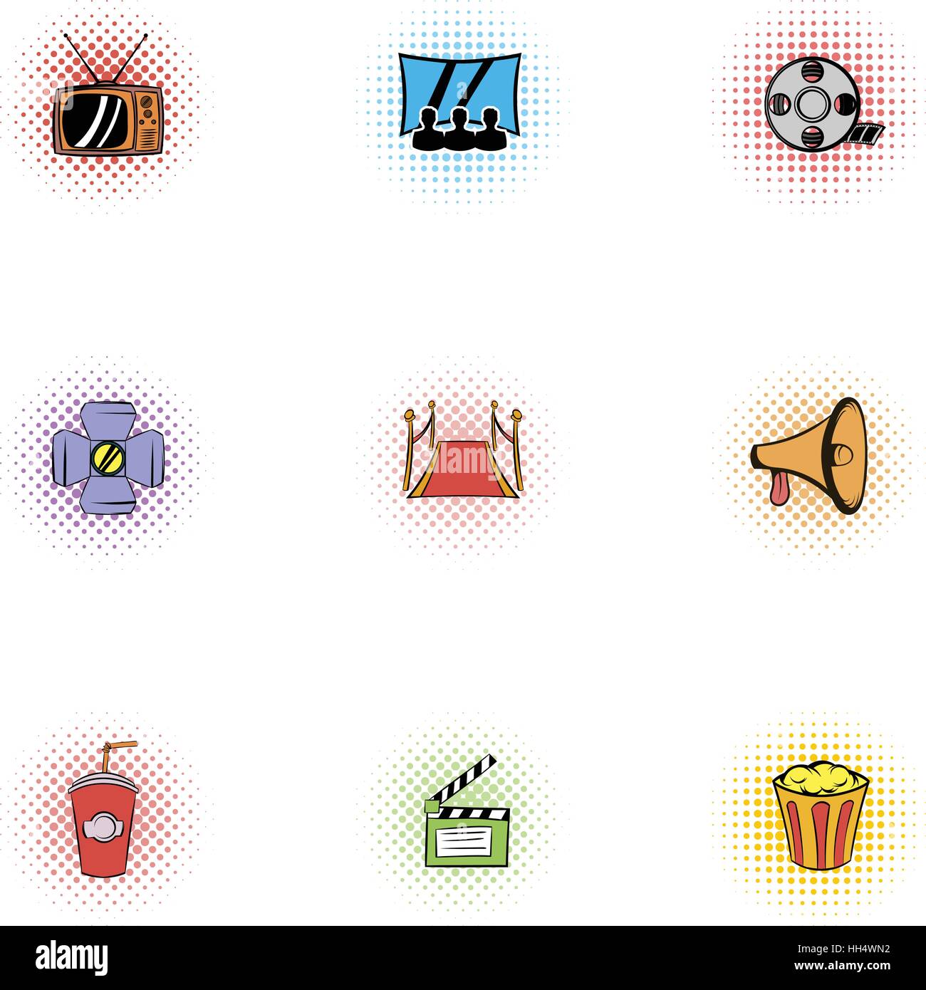 Movie icons set, pop-art style Stock Vector Image & Art - Alamy