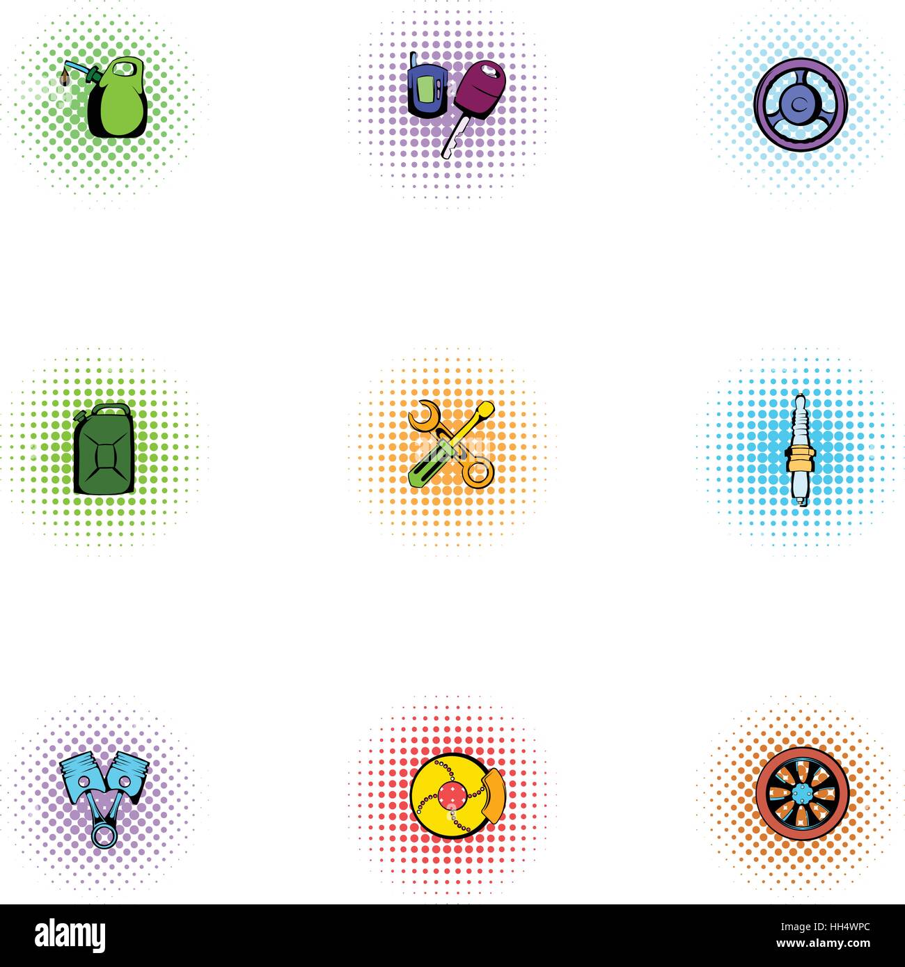 Repair machine icons set, pop-art style Stock Vector Image & Art - Alamy