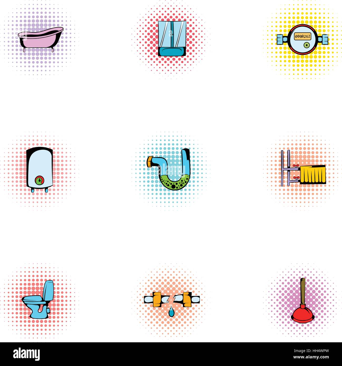 Equipment for bathroom icons set, pop-art style Stock Vector Image ... Equipment for bathroom icons set, pop-art style Stock Vector Image ...