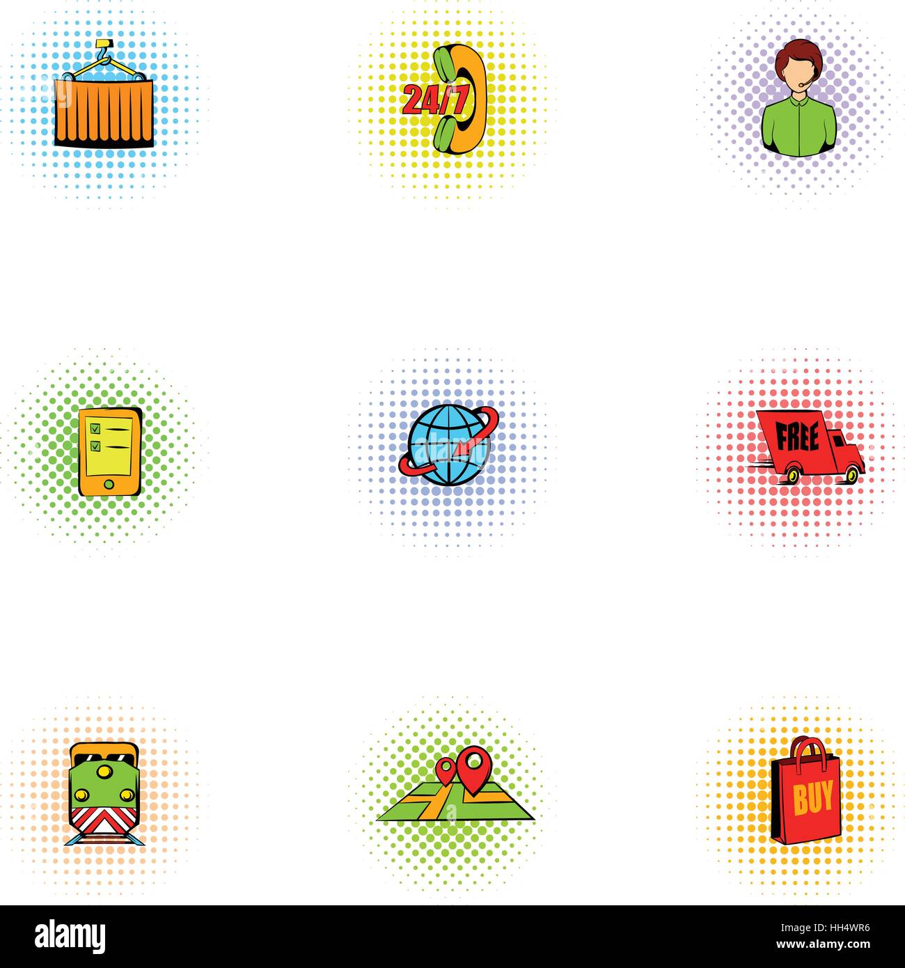 Shipment icons set, pop-art style Stock Vector Image & Art - Alamy