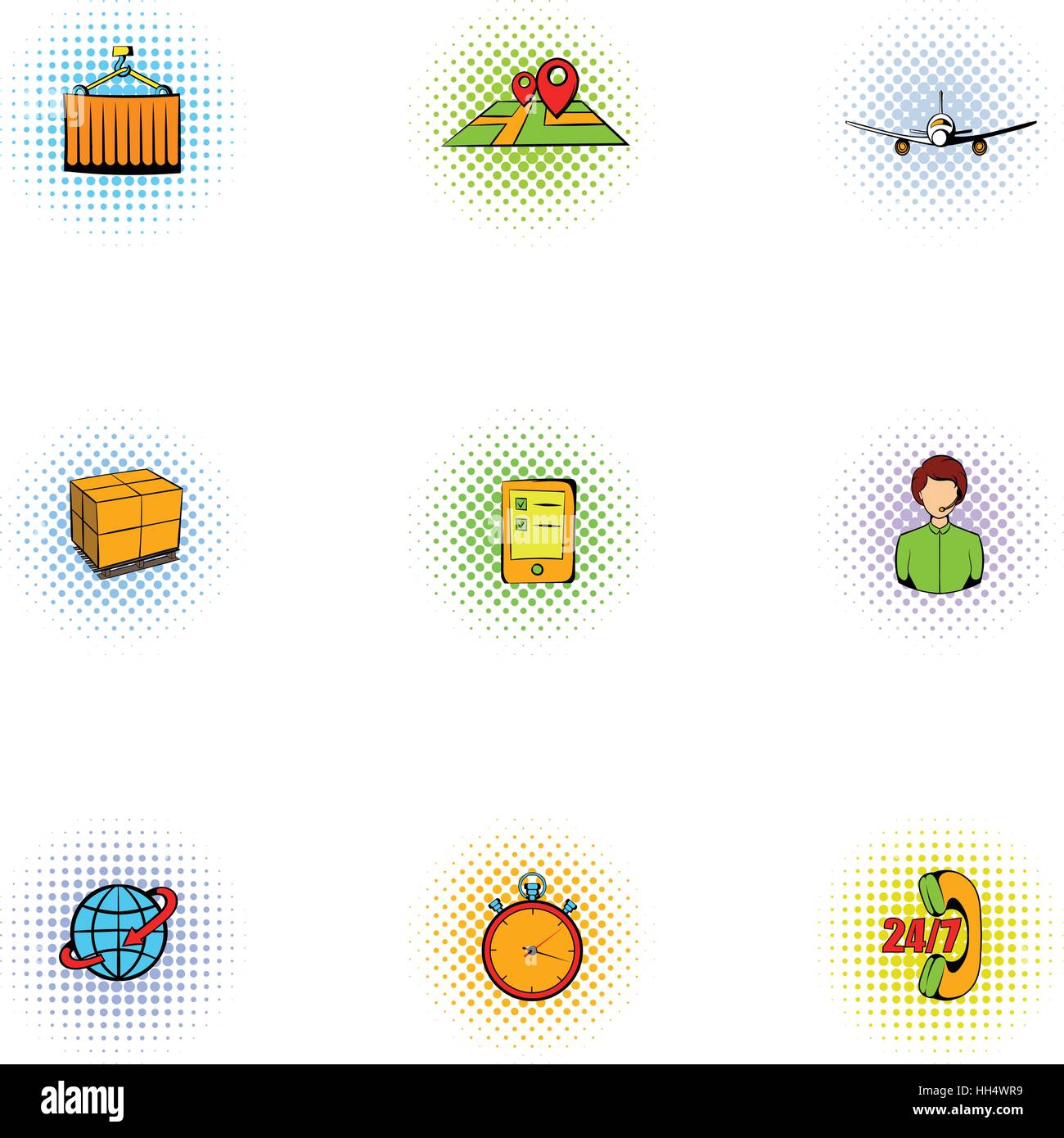 Transfer icons set, pop-art style Stock Vector Image & Art - Alamy