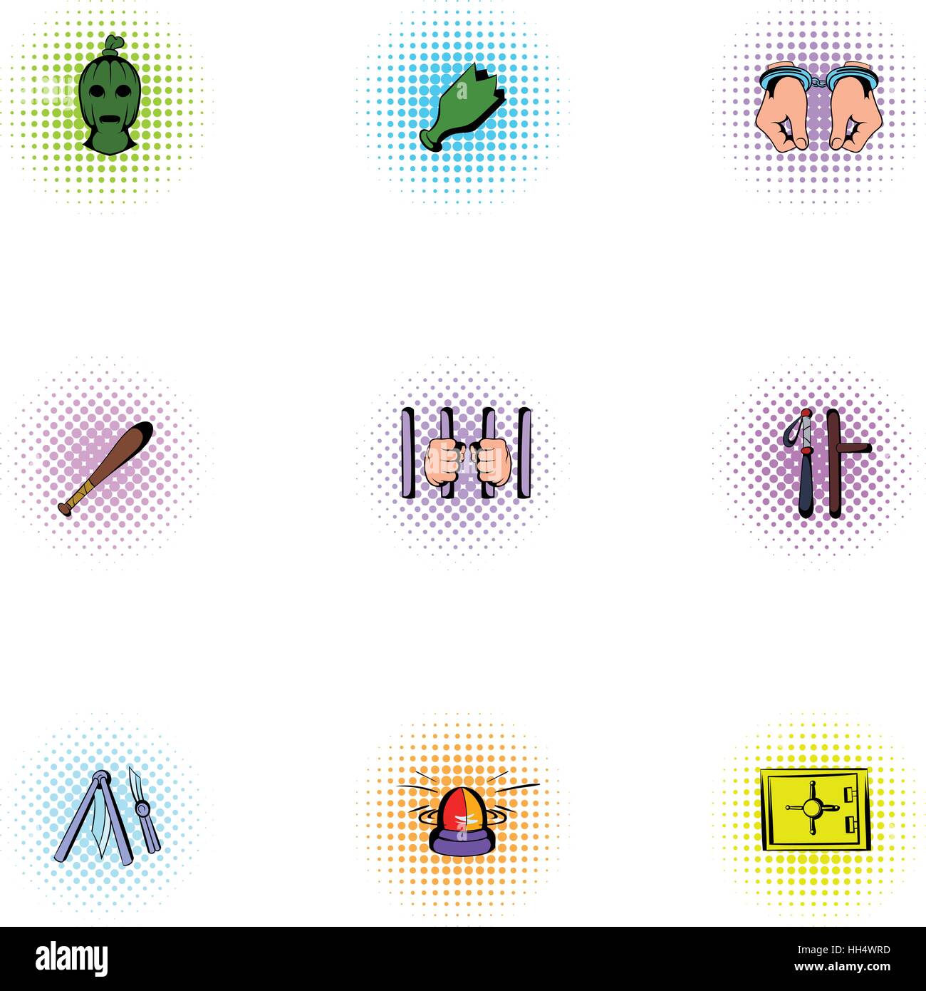Robbery icons set, pop-art style Stock Vector Image & Art - Alamy