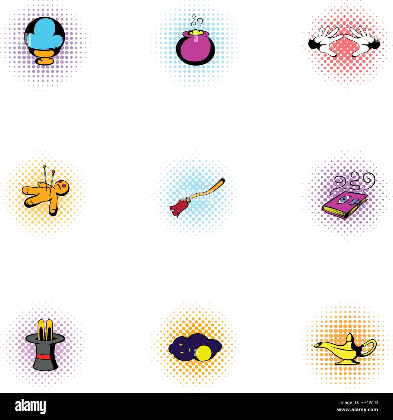 Witchcraft icons set, pop-art style Stock Vector Image & Art - Alamy