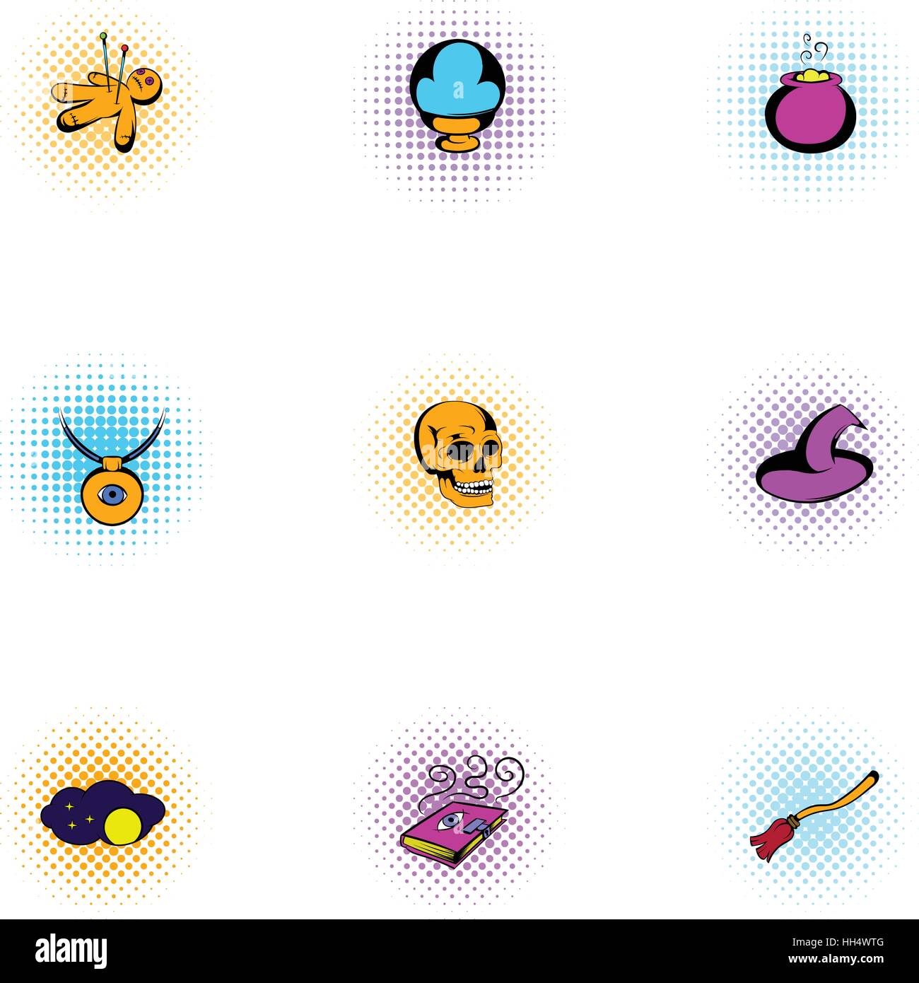 Magic icons set, pop-art style Stock Vector Image & Art - Alamy