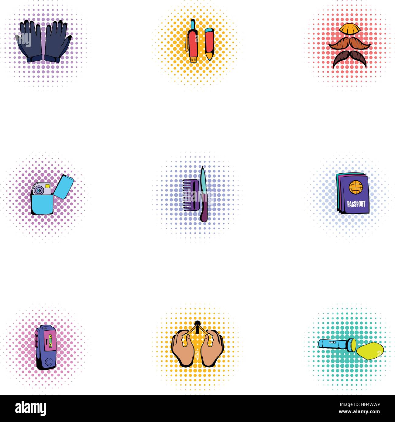 Investigation icons set, pop-art style Stock Vector Image & Art - Alamy